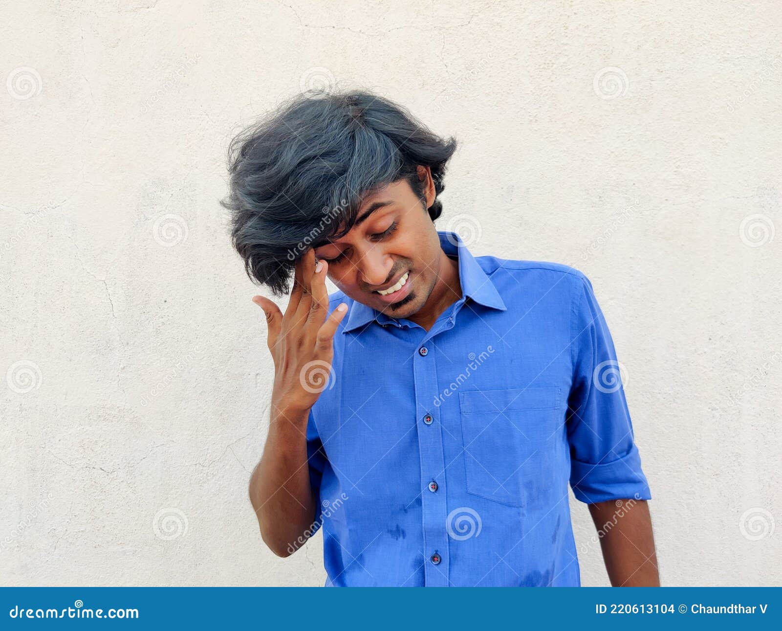 Touching Forehead with Hands. Dissatisfied or Regret about Wrong ...