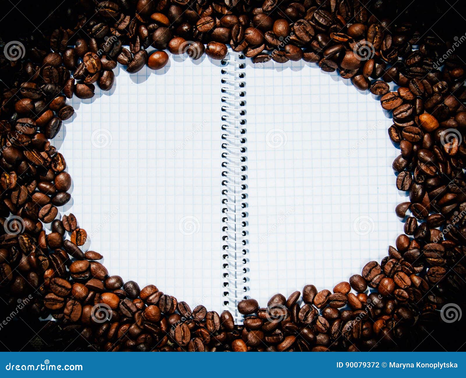 Clean Sheets of Notebook and Coffee Beans Stock Photo - Image of ideas ...