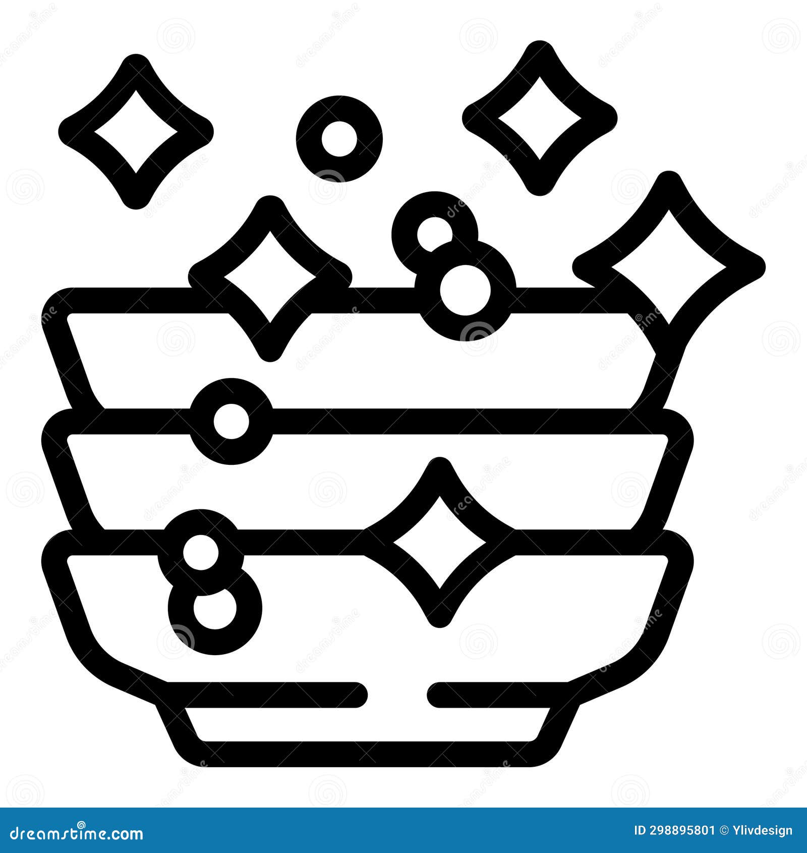 Clean Shiny Bowls Icon Outline Vector. Washing Soiled Dishes Stock ...