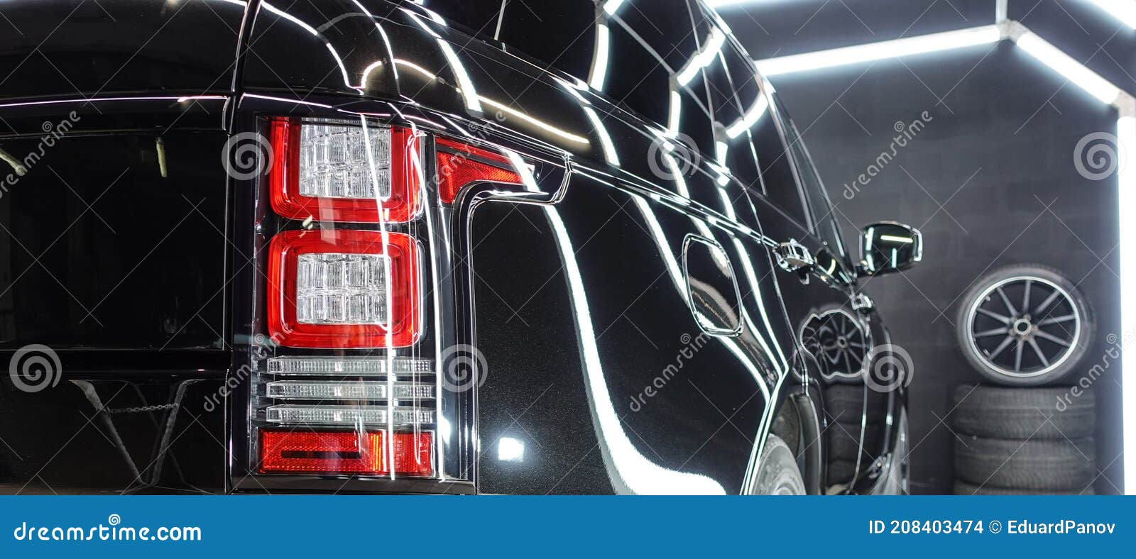 Clean Shiny Car at the Car Wash in Detailing Stock Photo - Image of ...