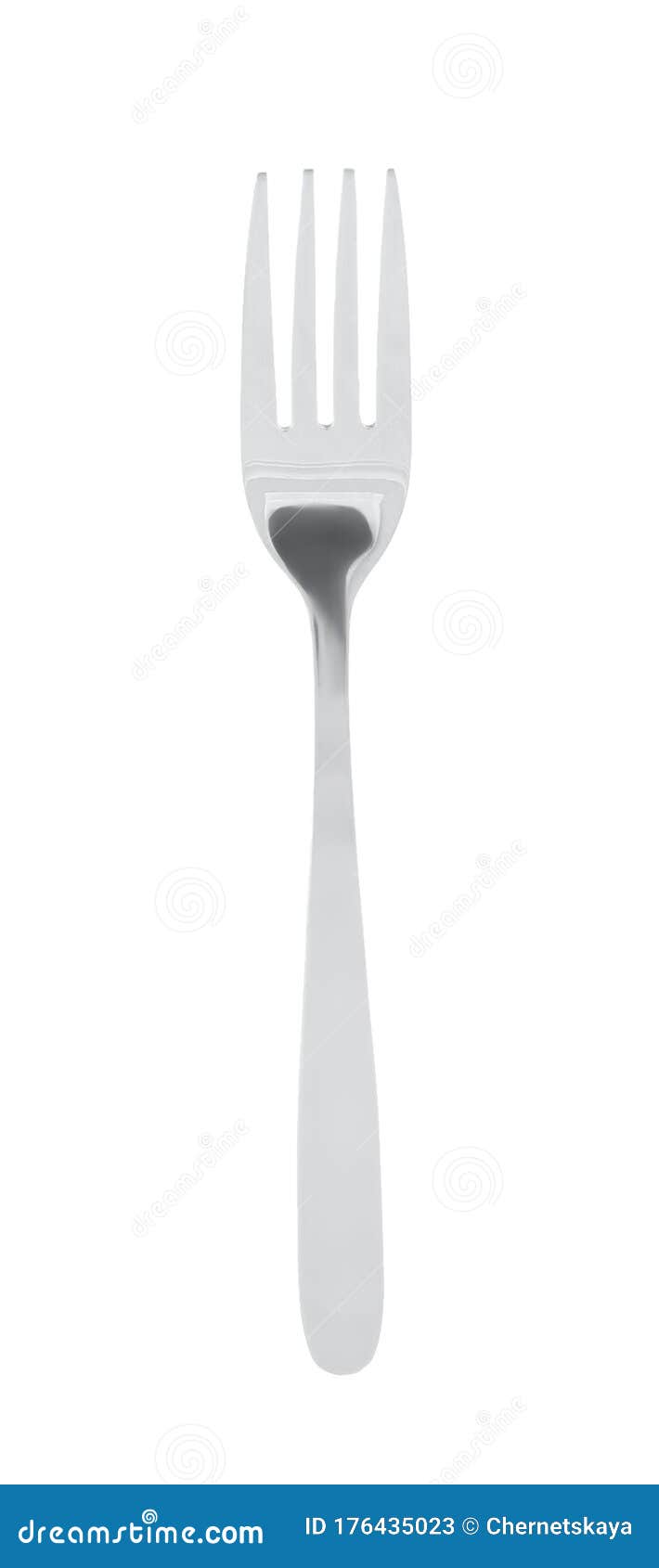 Clean Shiny Metal Fork Isolated, Top View Stock Image - Image of modern ...