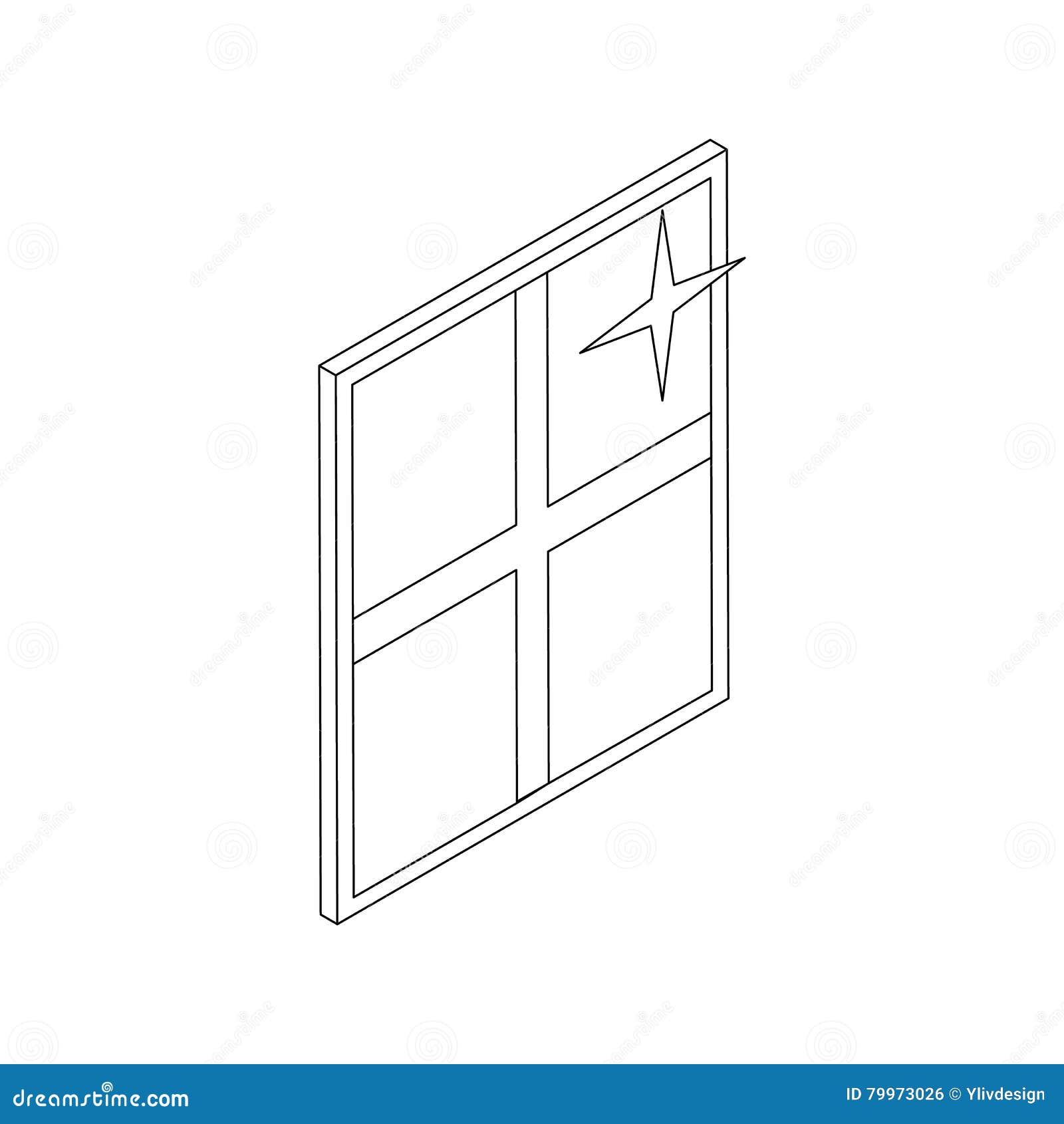 Clean Shiny Window Icon, Isometric 3d Style Stock Vector - Illustration ...