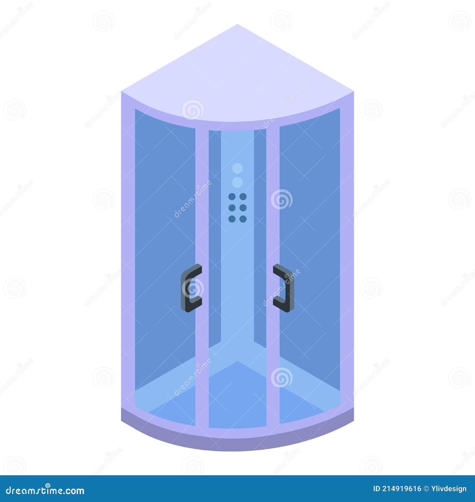Clean Shower Stall Icon, Isometric Style Stock Vector - Illustration of ...