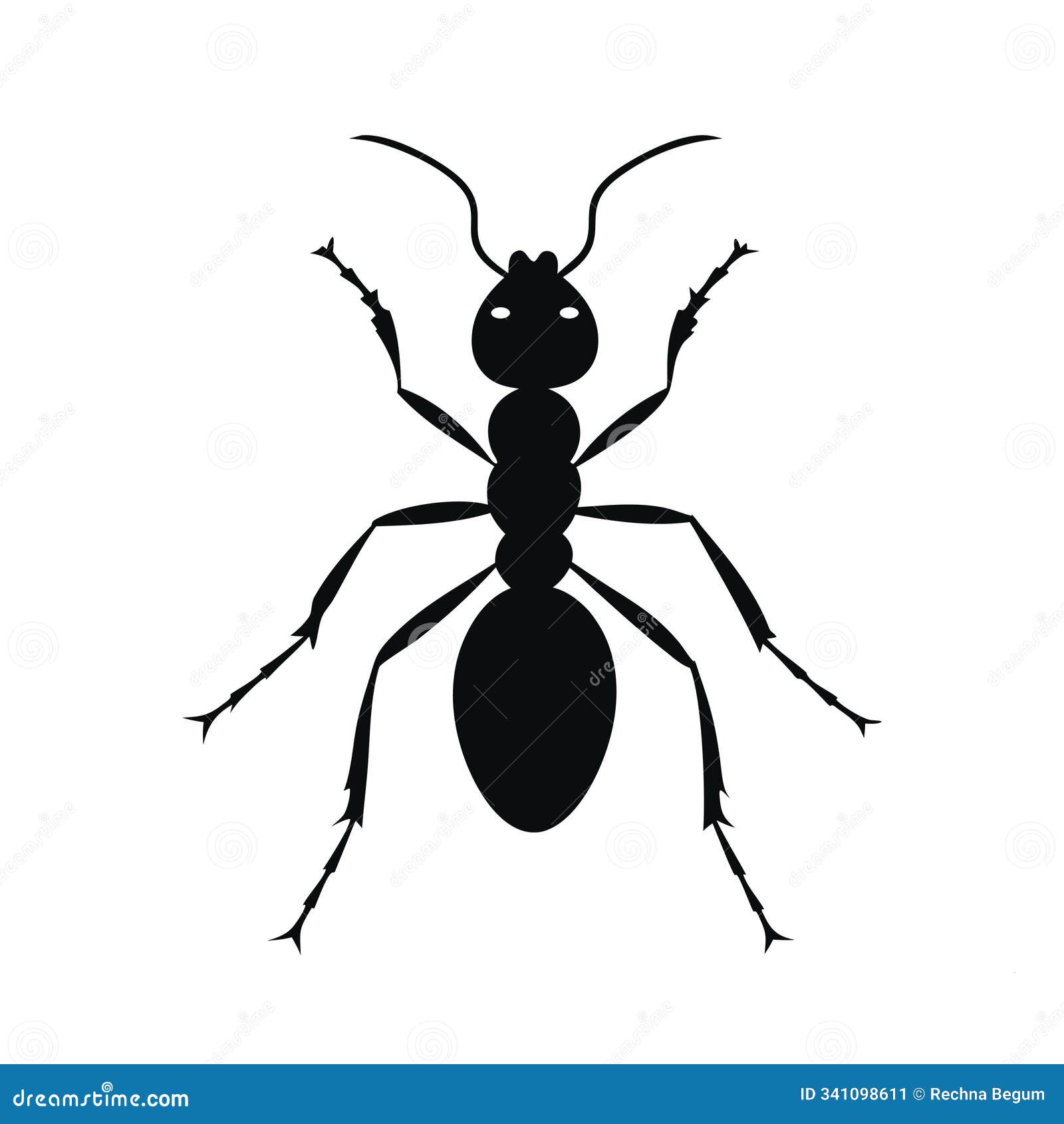 Clean and Simple Ant Silhouette Vector for Custom Illustrations Stock ...