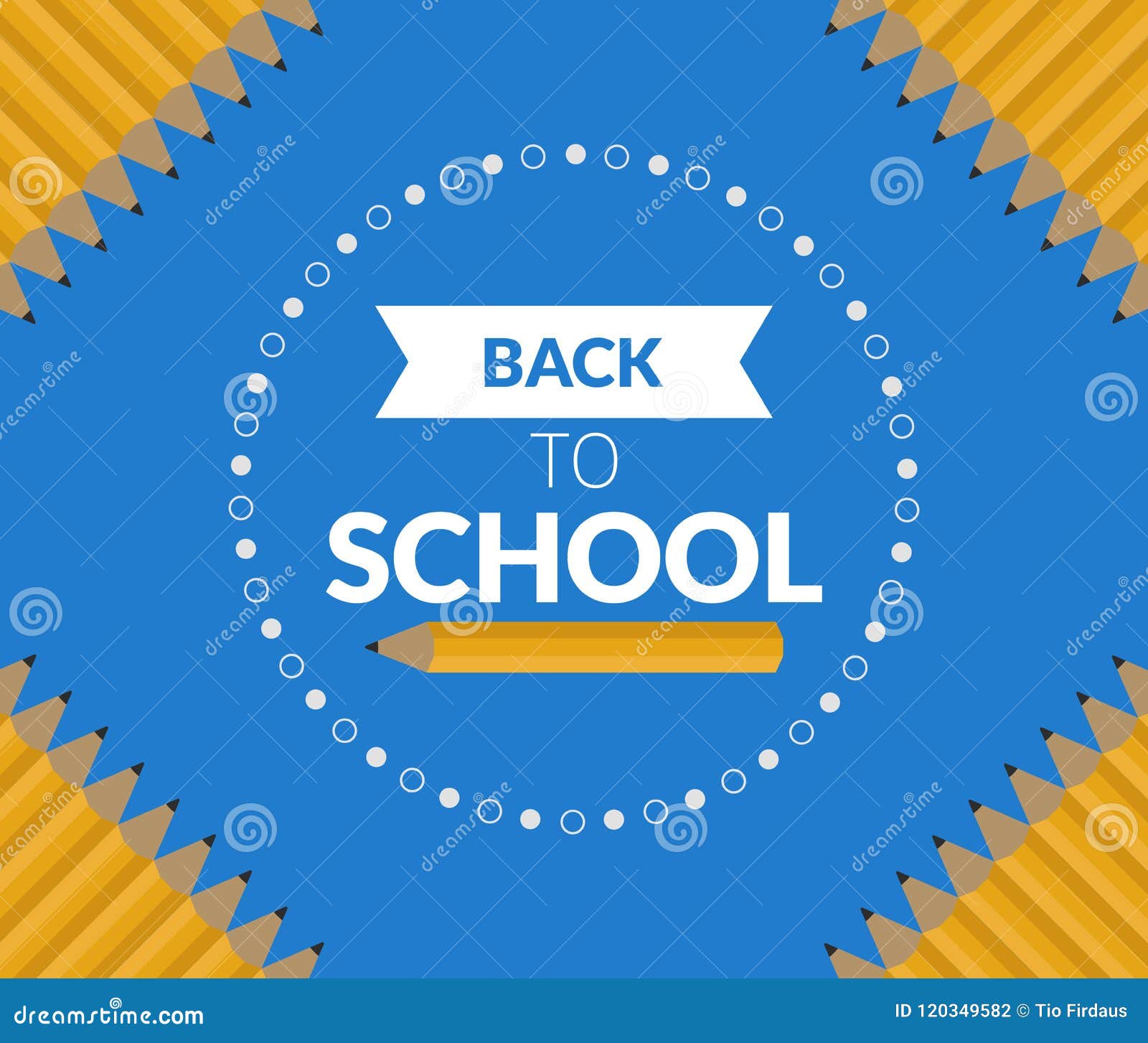 Clean Simple Back To School Banner Poster Blue Design Stock Vector ...