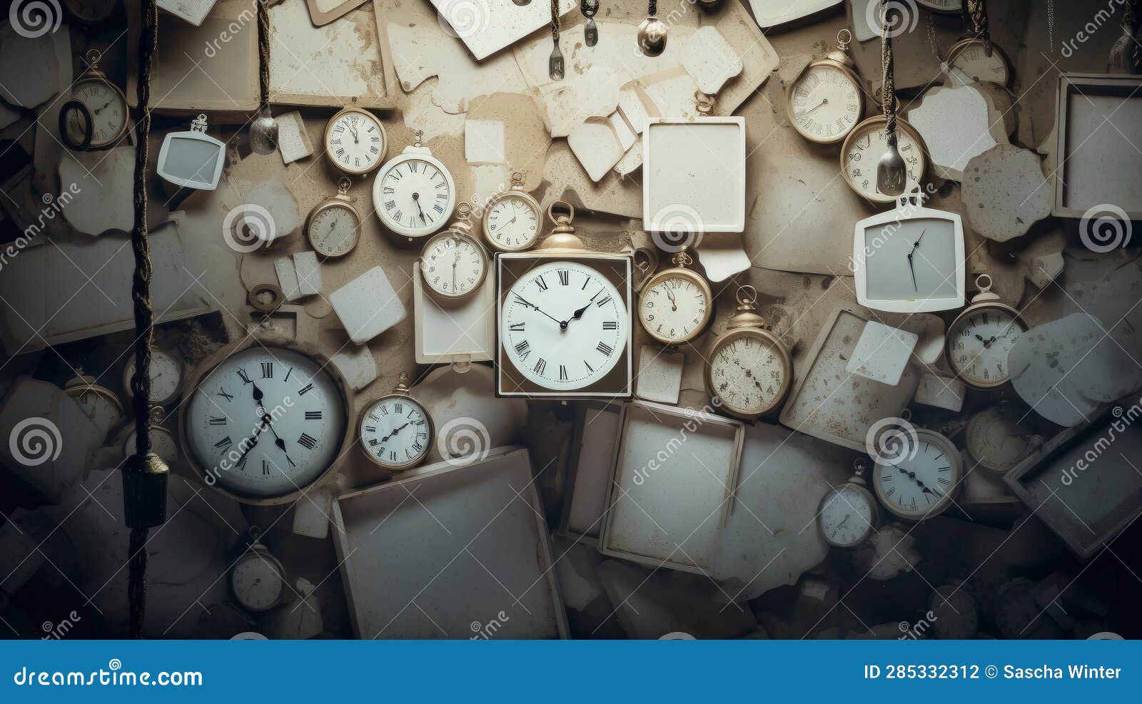 Time Ensemble: Minimalist Clocks Stock Illustration - Illustration of ...