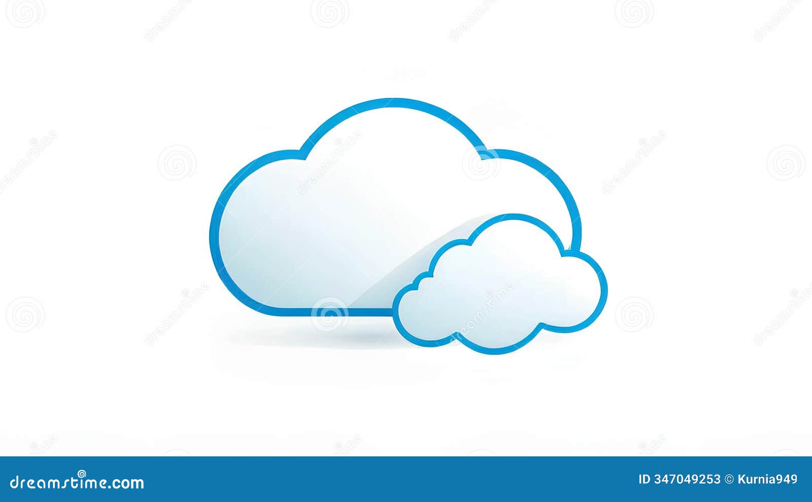 A Clean and Simple Cloud Icon with Blue Outlines Isolated on a White ...