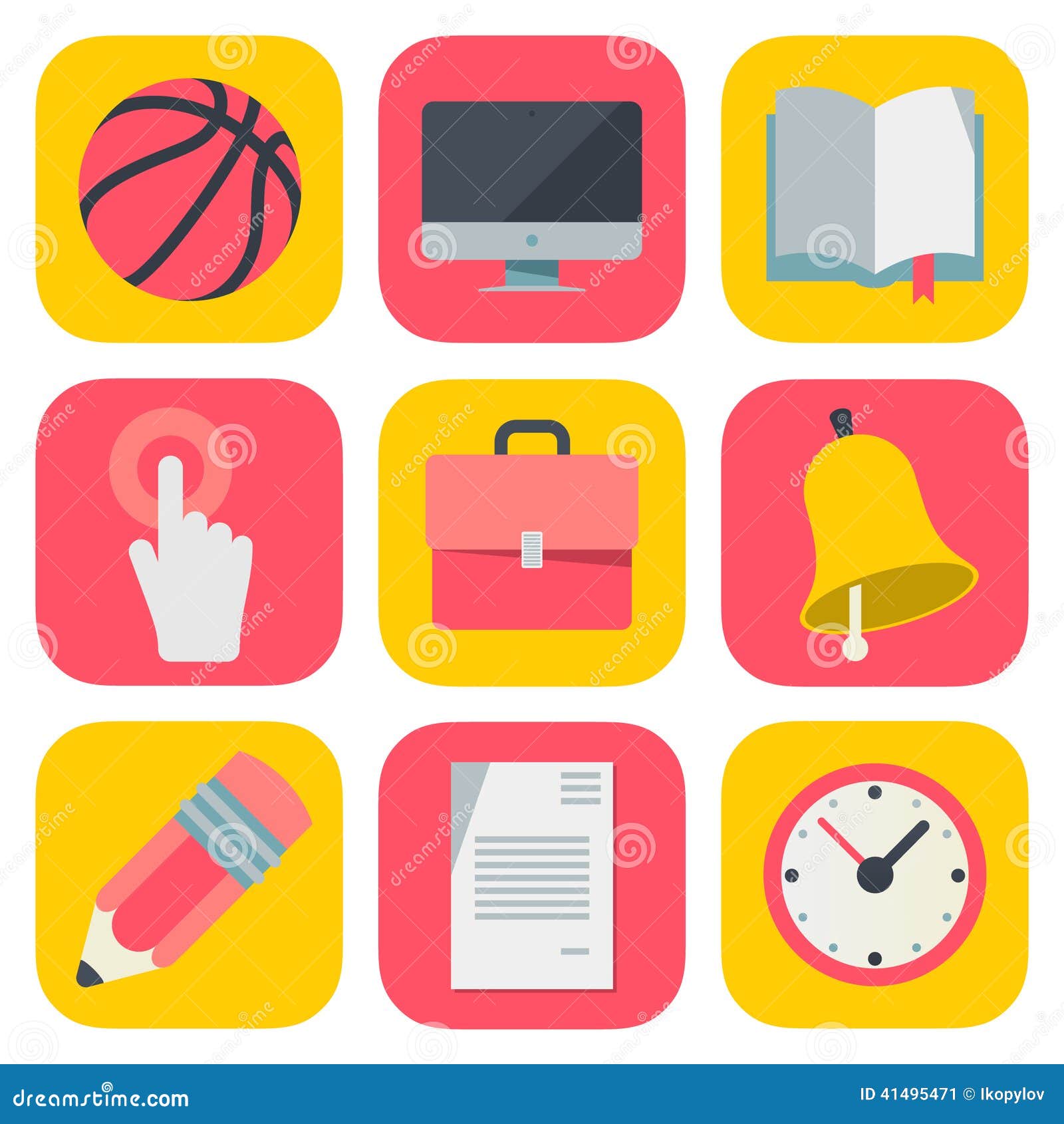 Clean and Simple Education Icons for Mobile OS Stock Vector ...