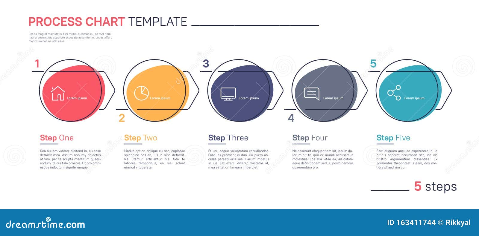 Clean and Simple Flat Style Linear Vector Infographic Process Chart ...