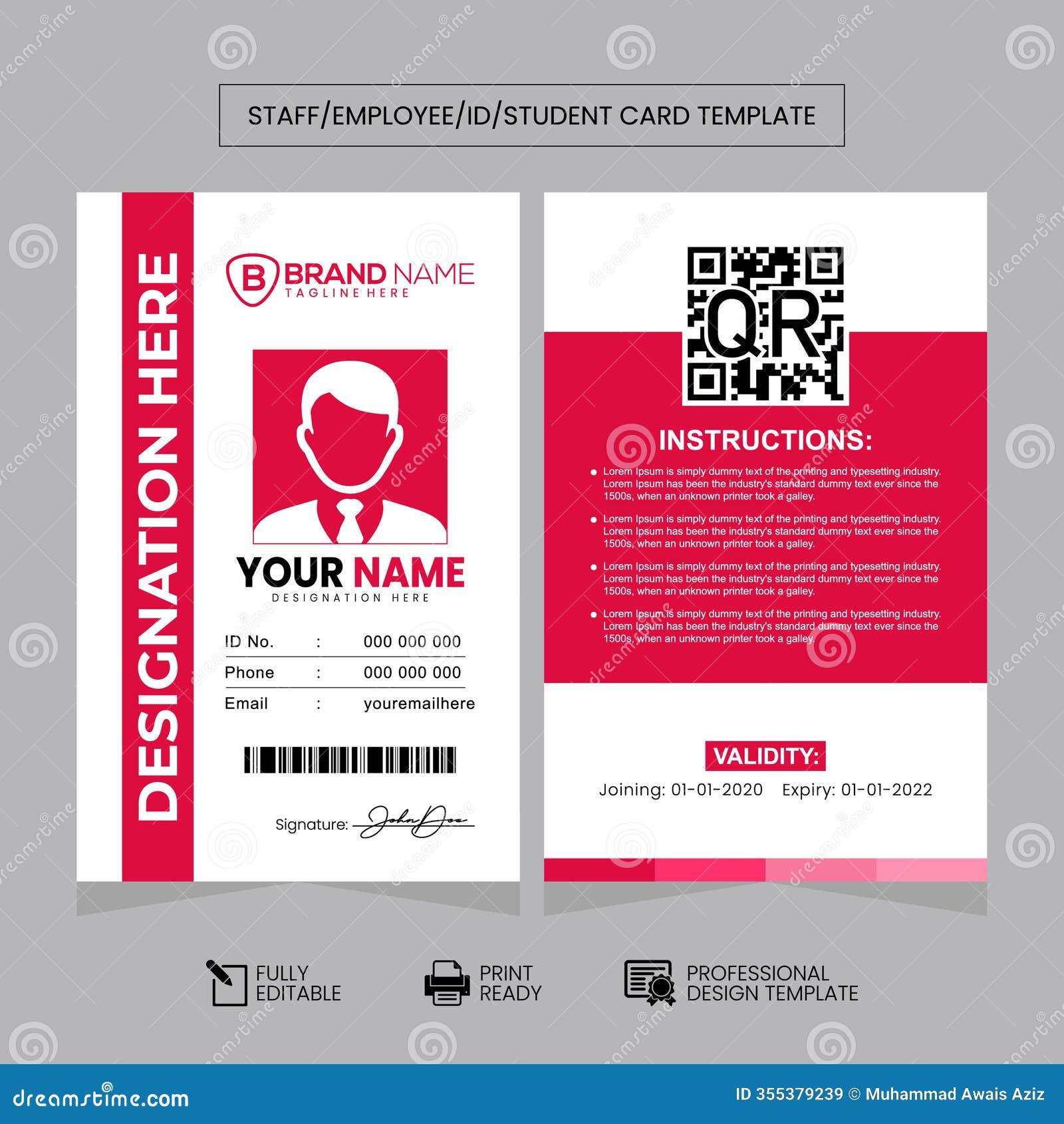 Clean and Simple ID Card Design Template. Simple Business ID Card ...