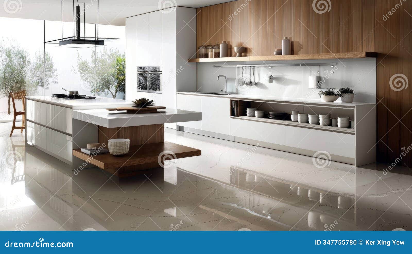 Clean and Simple Kitchen Design Stock Illustration - Illustration of ...