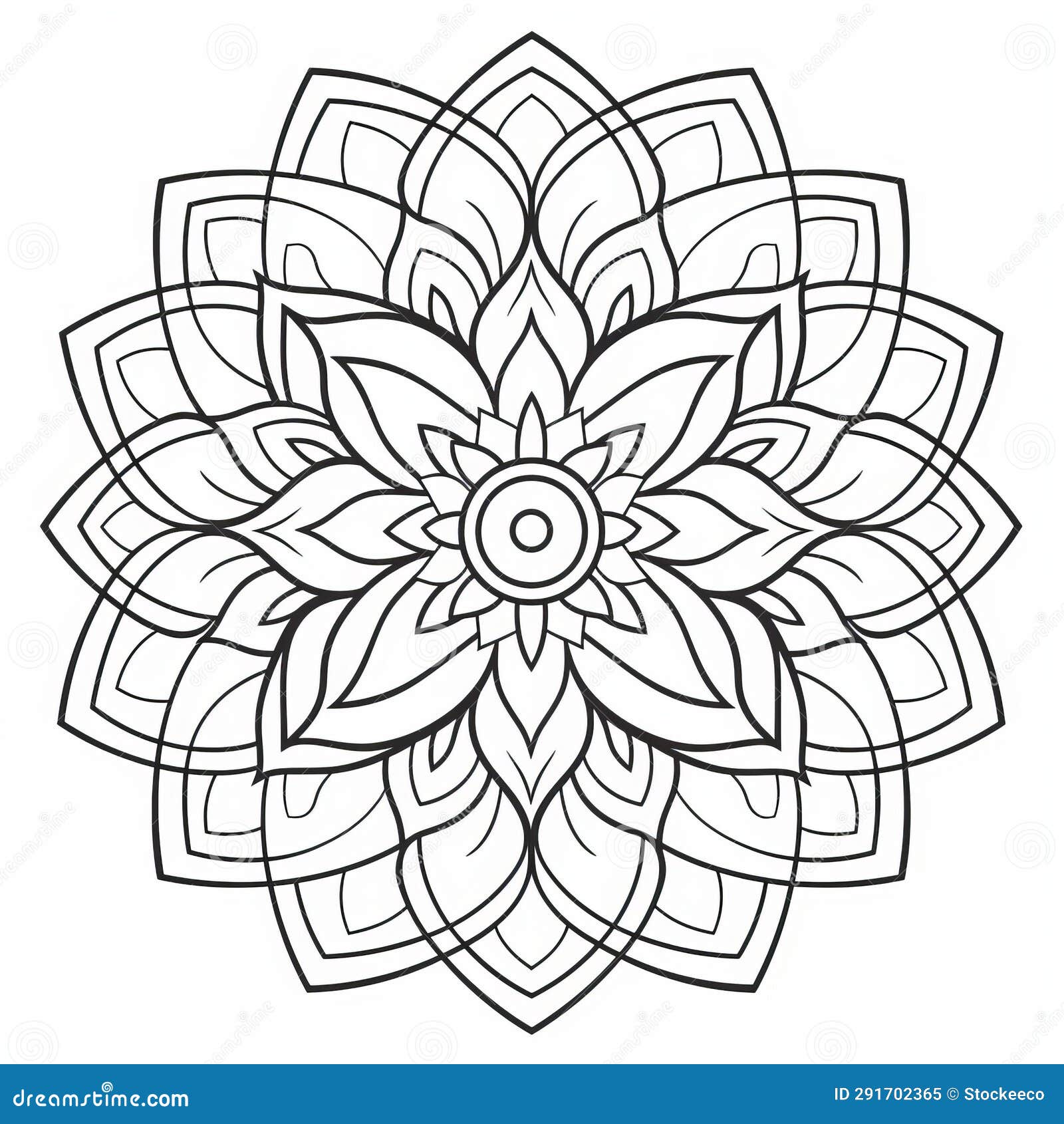 Free Coloring Pages: Calm and Serene Mandalas for Relaxation Stock ...