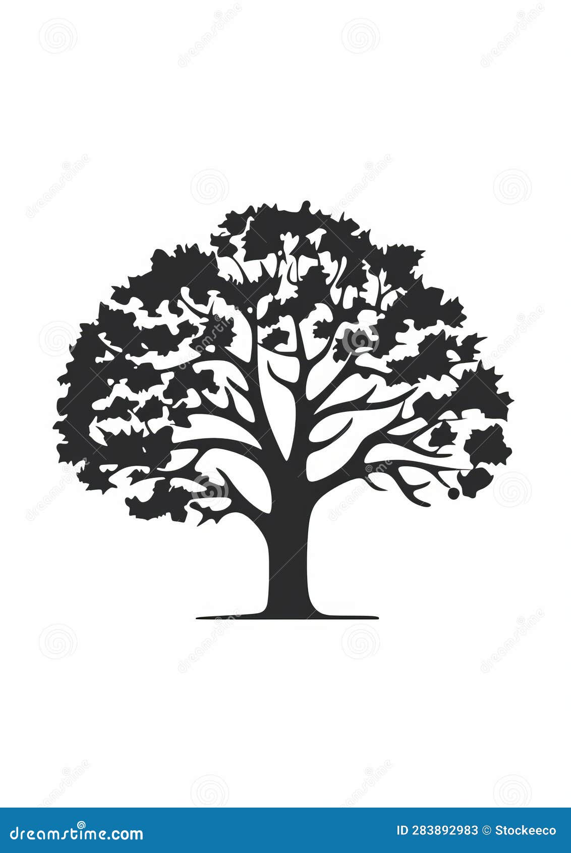 Clean and Simple Oak Tree Icon on White Background Stock Illustration ...