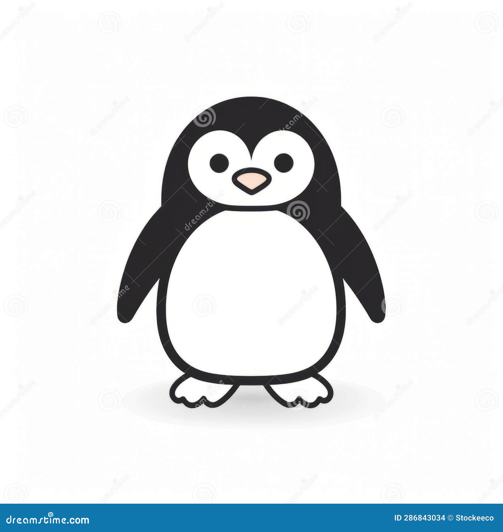 Clean and Simple Penguin Vector Icon on White Background Stock ...