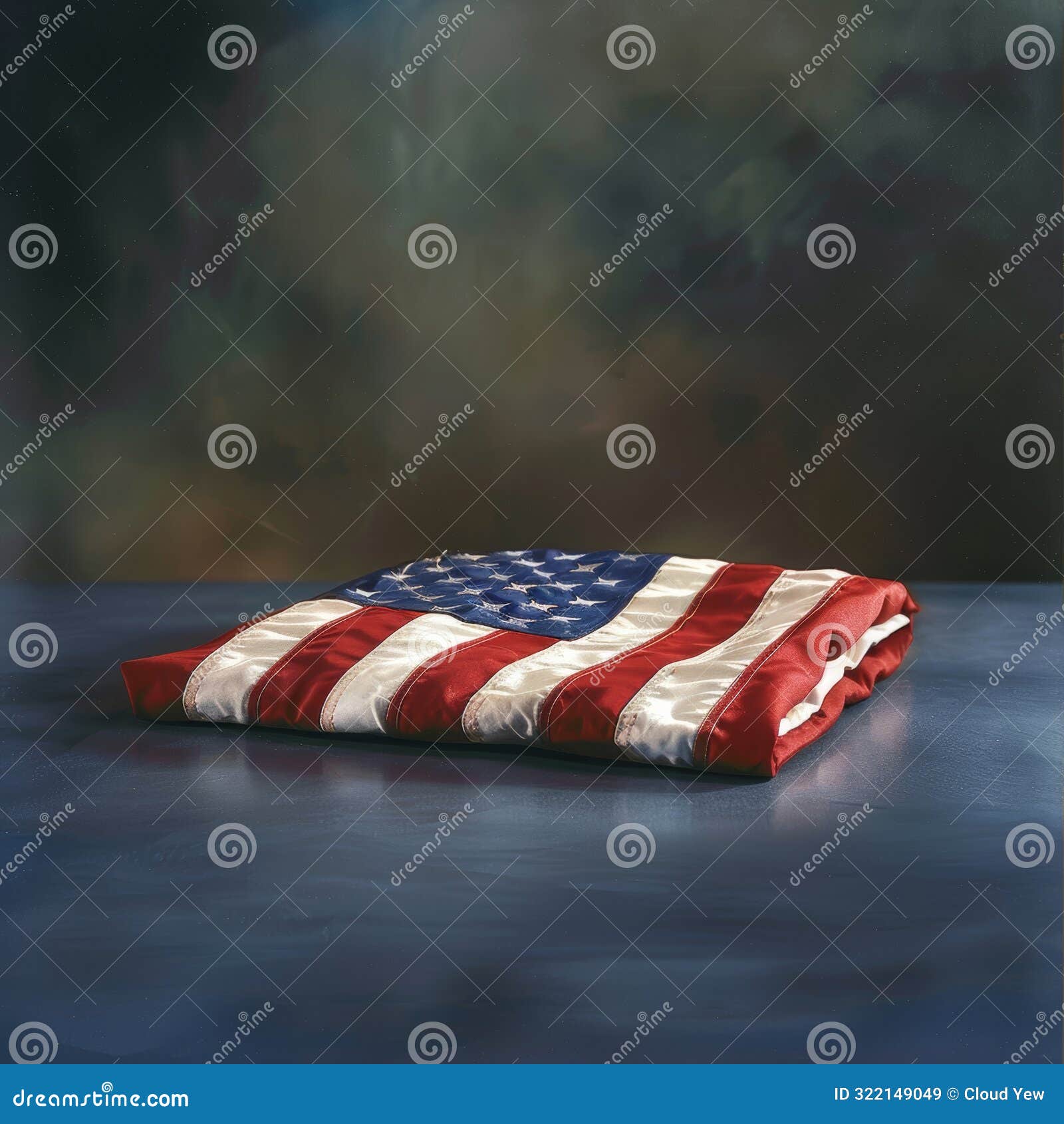 Clean and Simple Representation of a Folded Flag on a Table. Stock ...