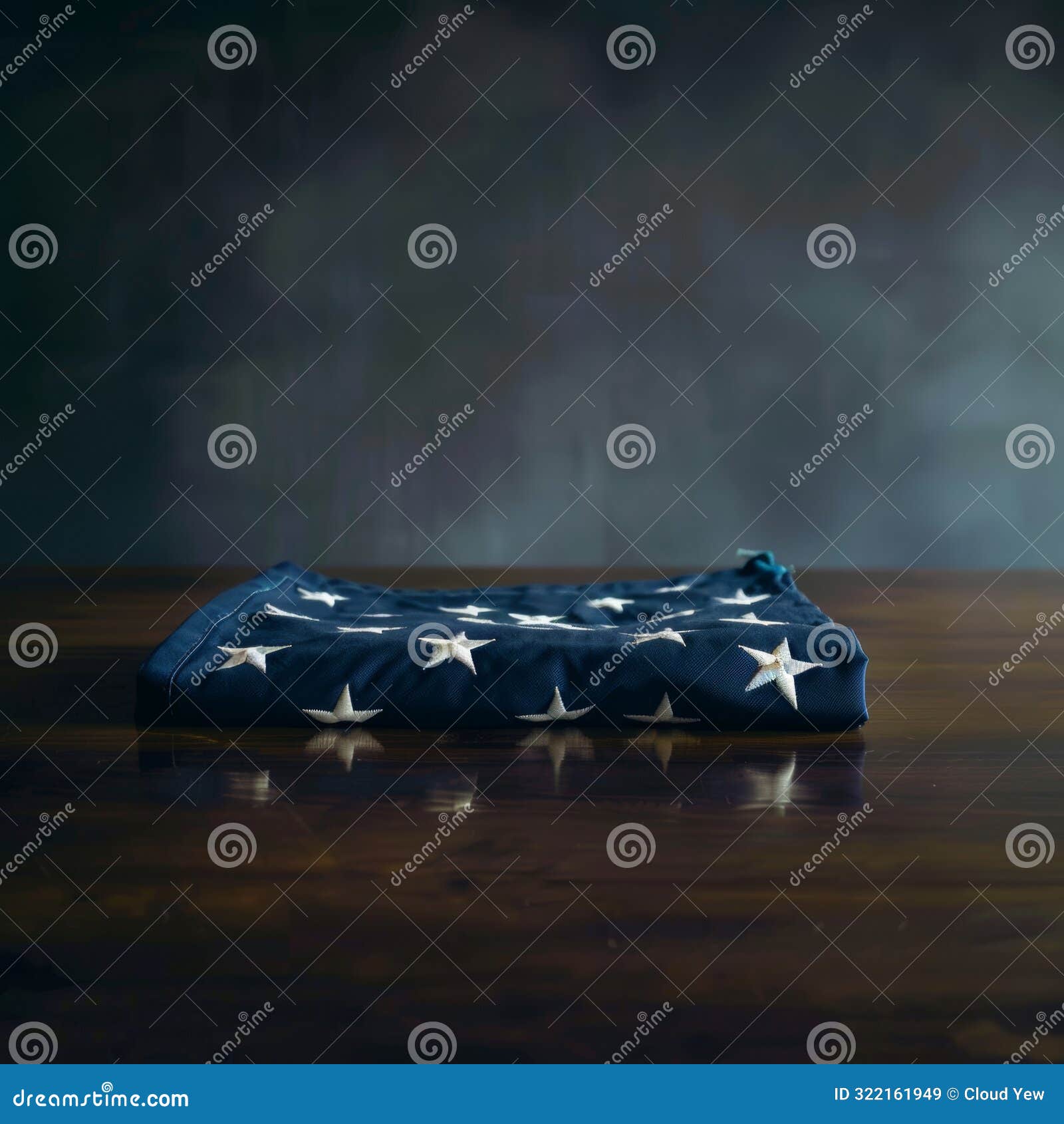 Clean and Simple Representation of a Folded Flag on a Table. Stock ...