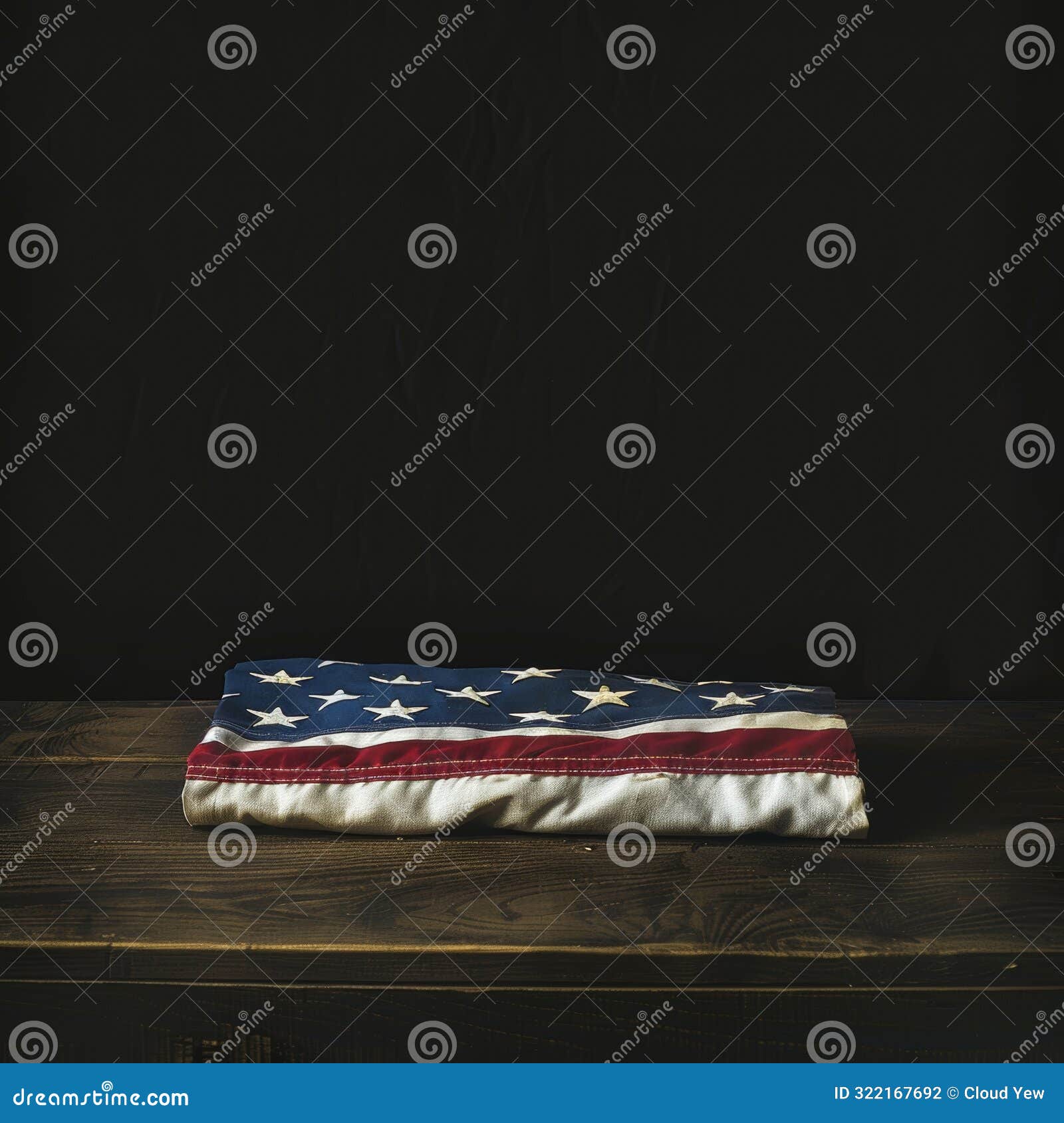 Clean and Simple Representation of a Folded Flag on a Table. Stock ...