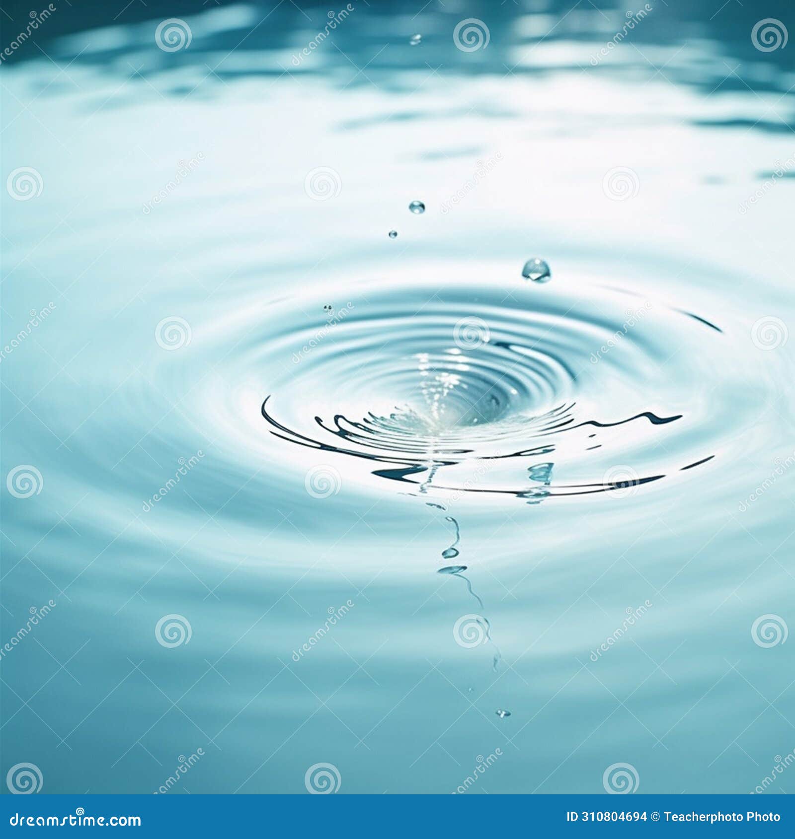 Clean and Simple Water Droplets Falling into a Clear Pool Creating ...