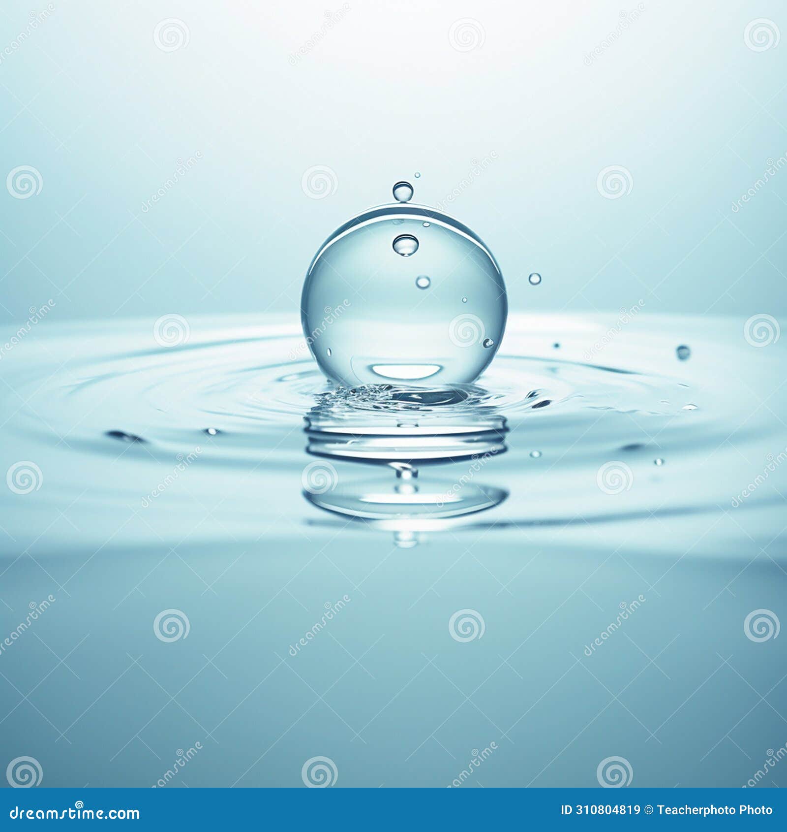 Clean and Simple Water Droplets Falling into a Clear Pool Creating ...