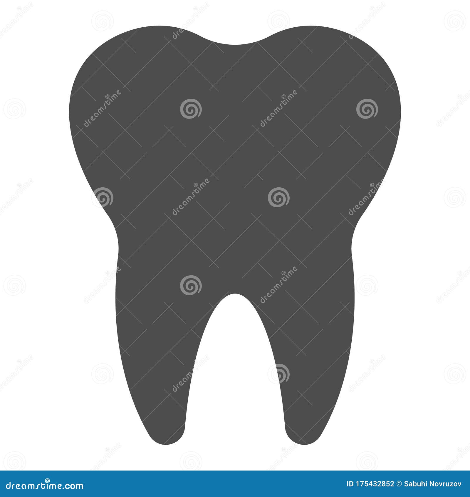 Clean Single Tooth with Root Solid Icon. Teeth Care Symbol, Glyph Style ...