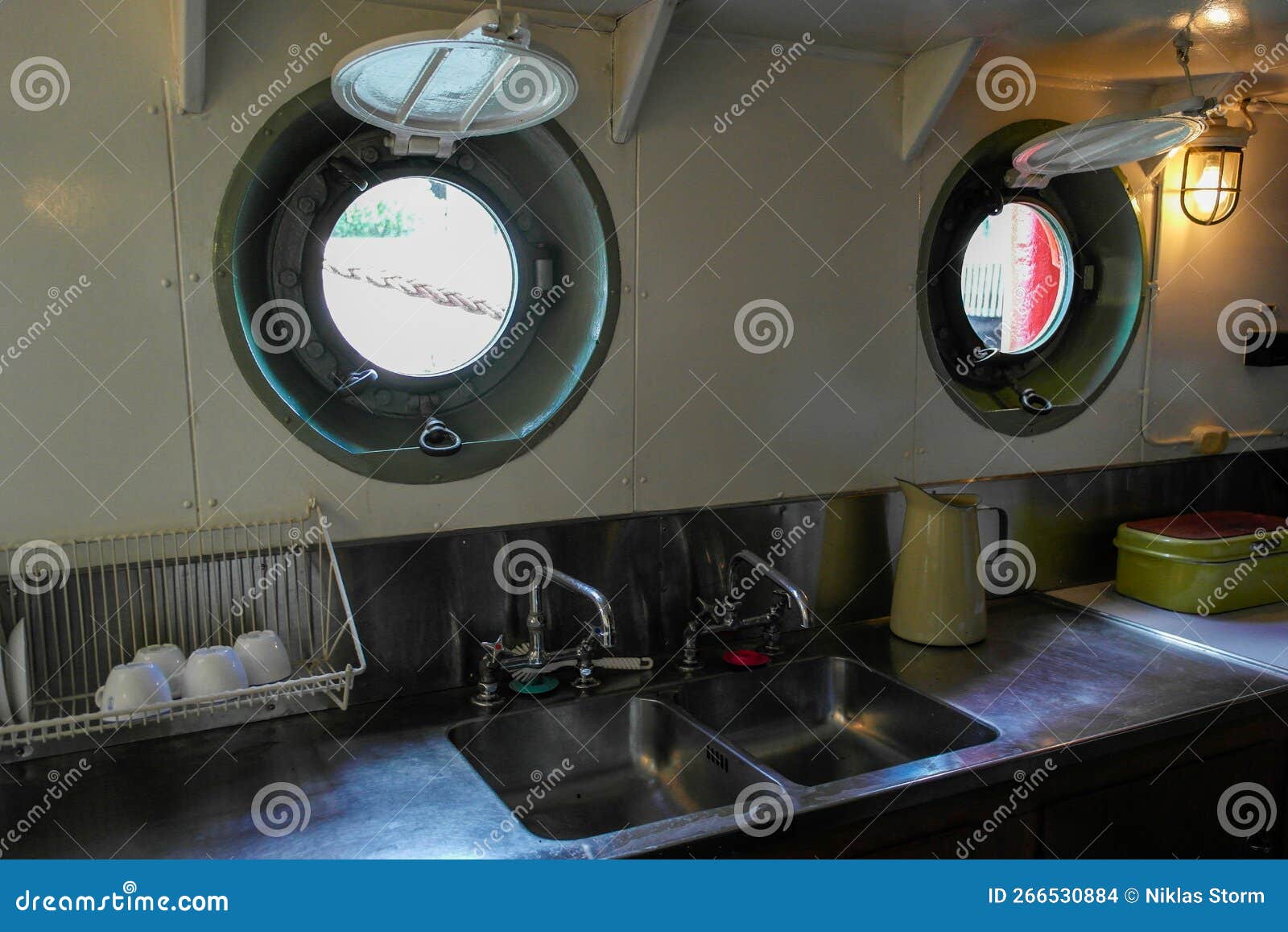 A Clean Sink in Inside a Ship Stock Photo - Image of double, fixture ...