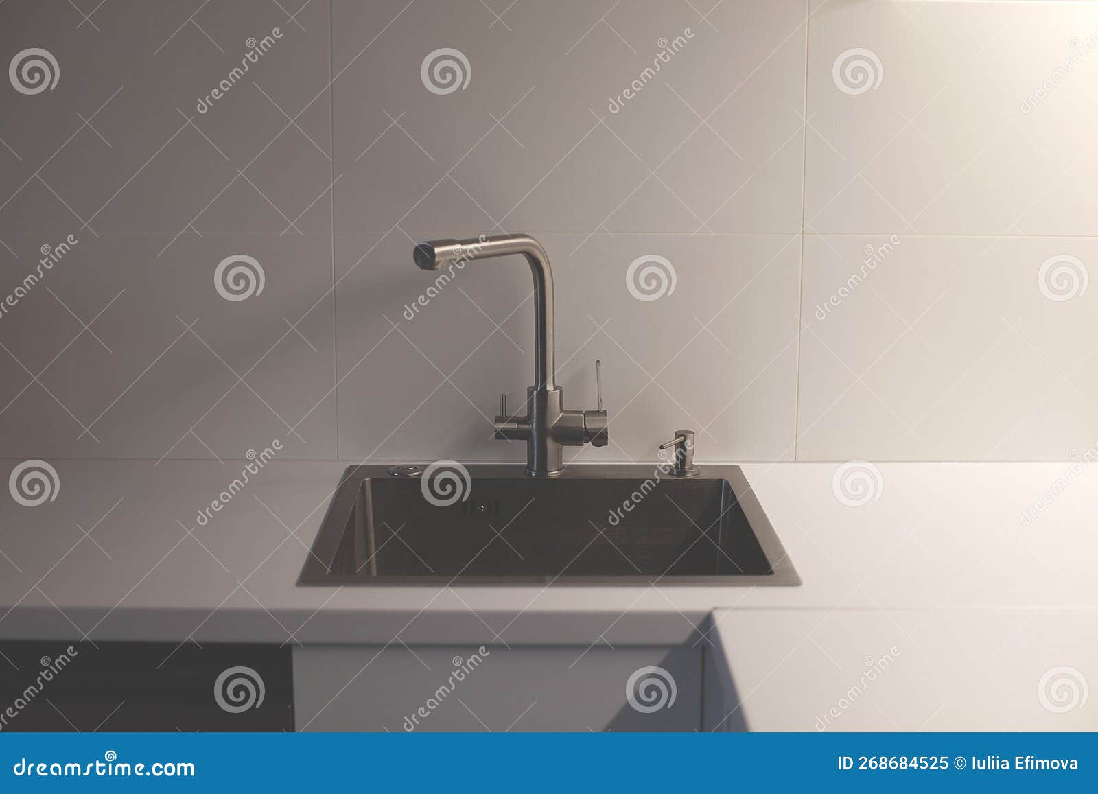 Clean Sink in the Kitchen. White Tabletop Stock Image - Image of ideas ...
