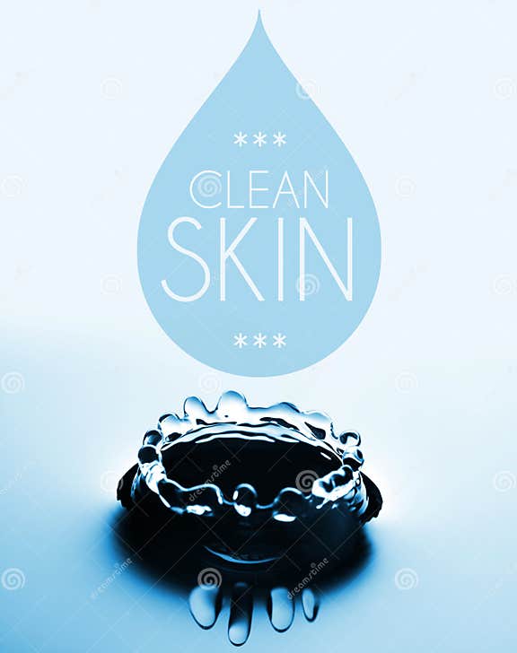 Clean Skin Concept with Water Drop and Splash Stock Illustration ...