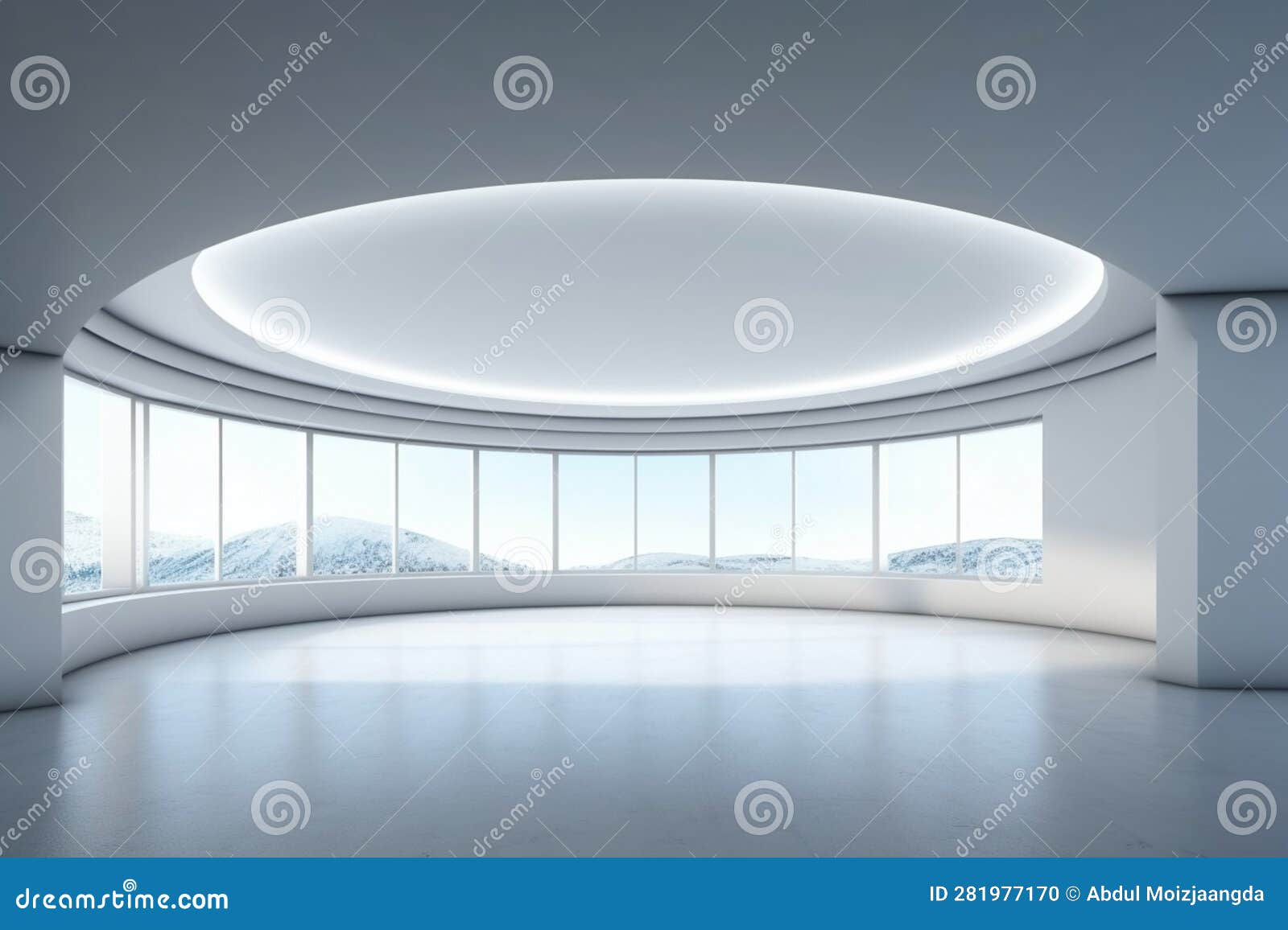 Clean and Sleek Round-shaped Space with a Minimalist and Empty Design ...