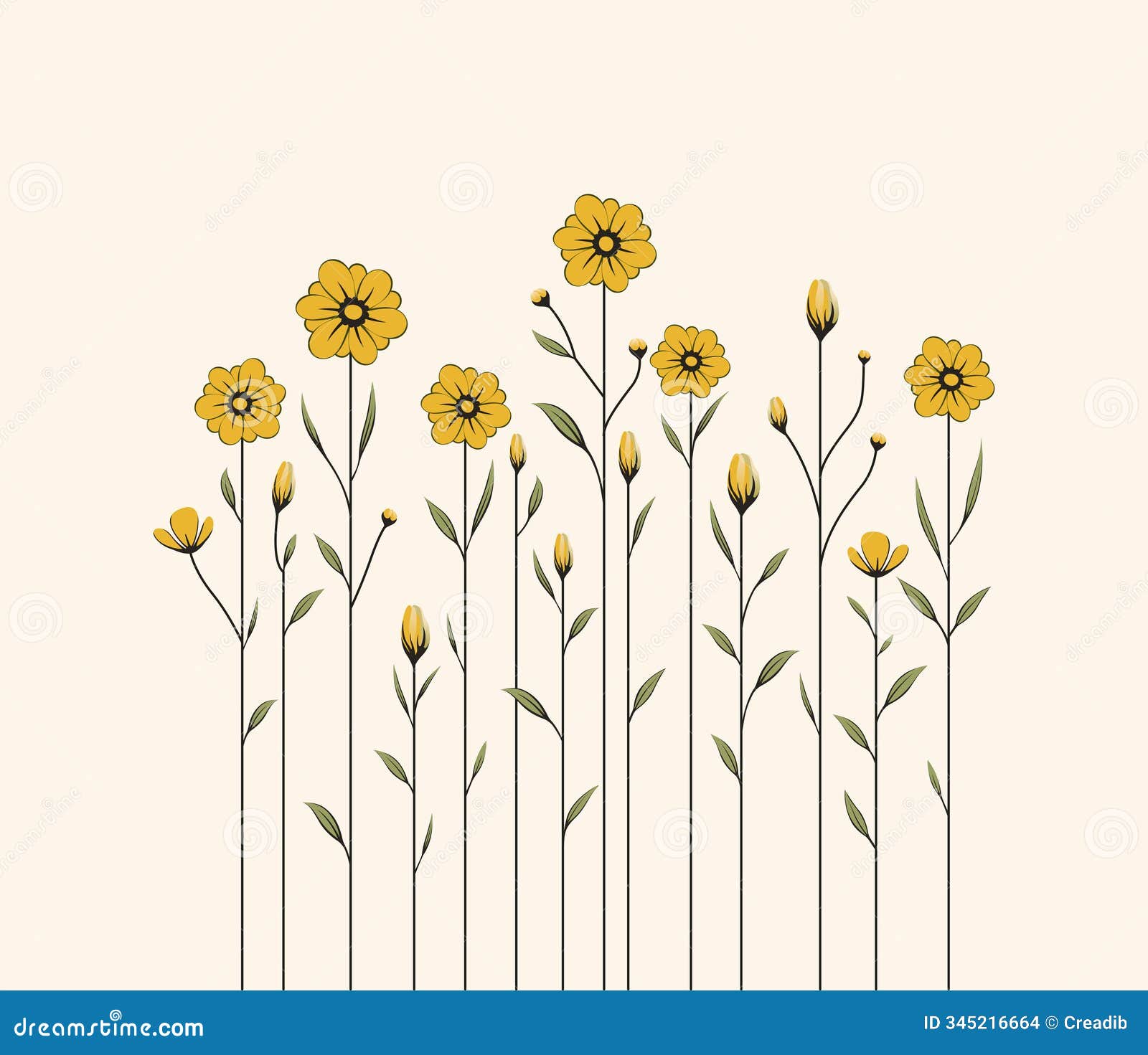 Simple Floral Coloring Page For Kids And Adults. Seamless Pattern For ...