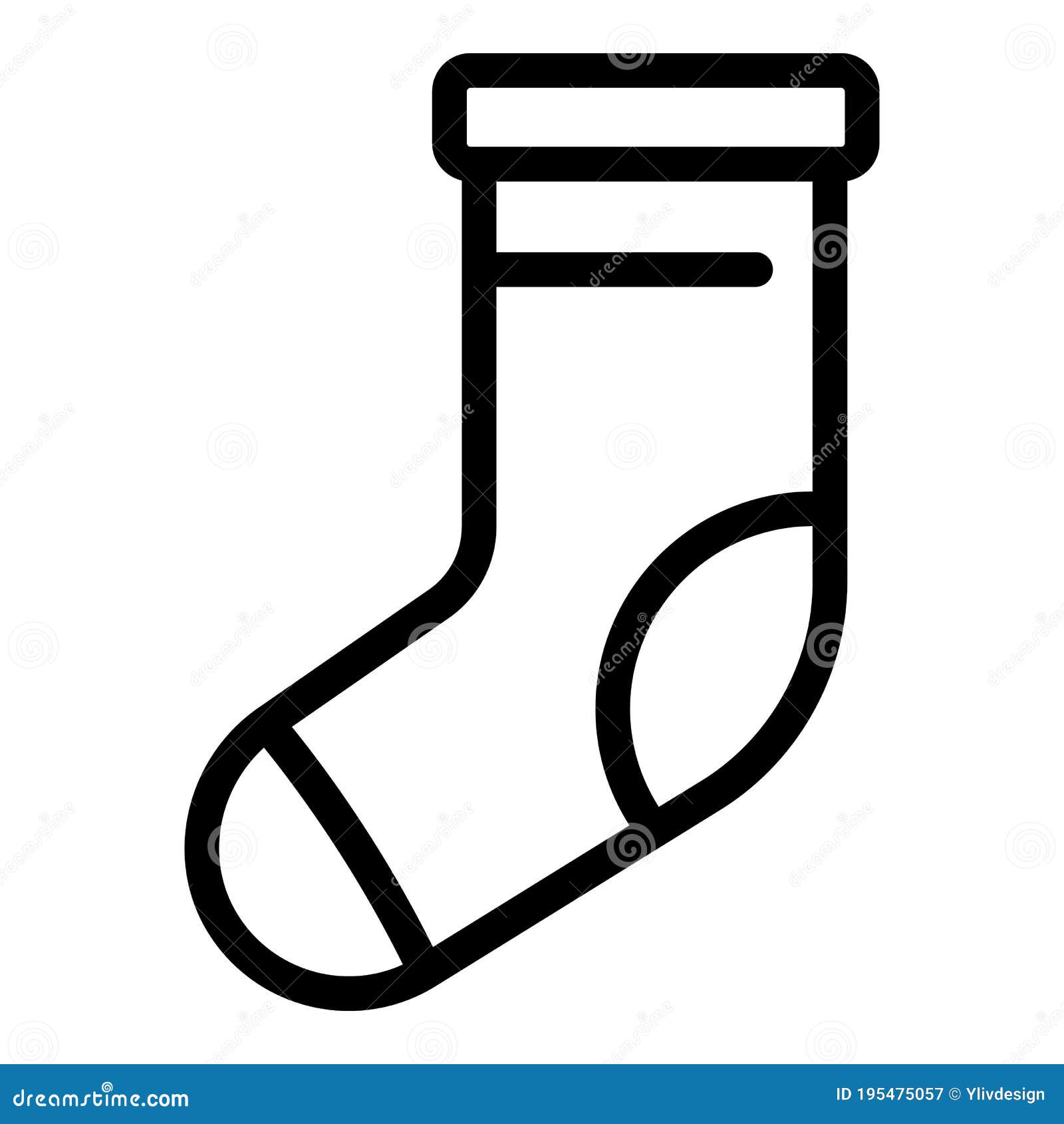 Clean Sock Icon, Outline Style Stock Vector - Illustration of fashion ...