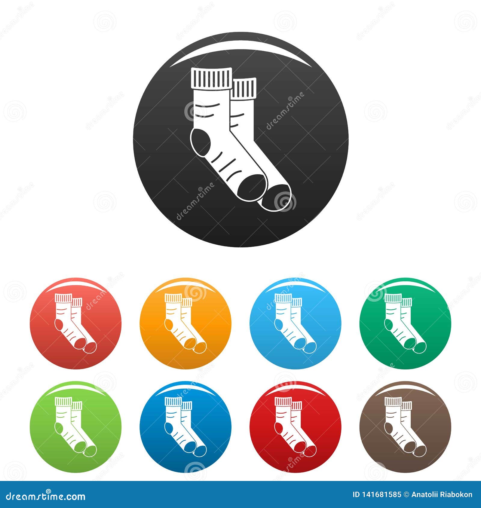 Clean Socks Icons Set Color Stock Vector - Illustration of hanging ...