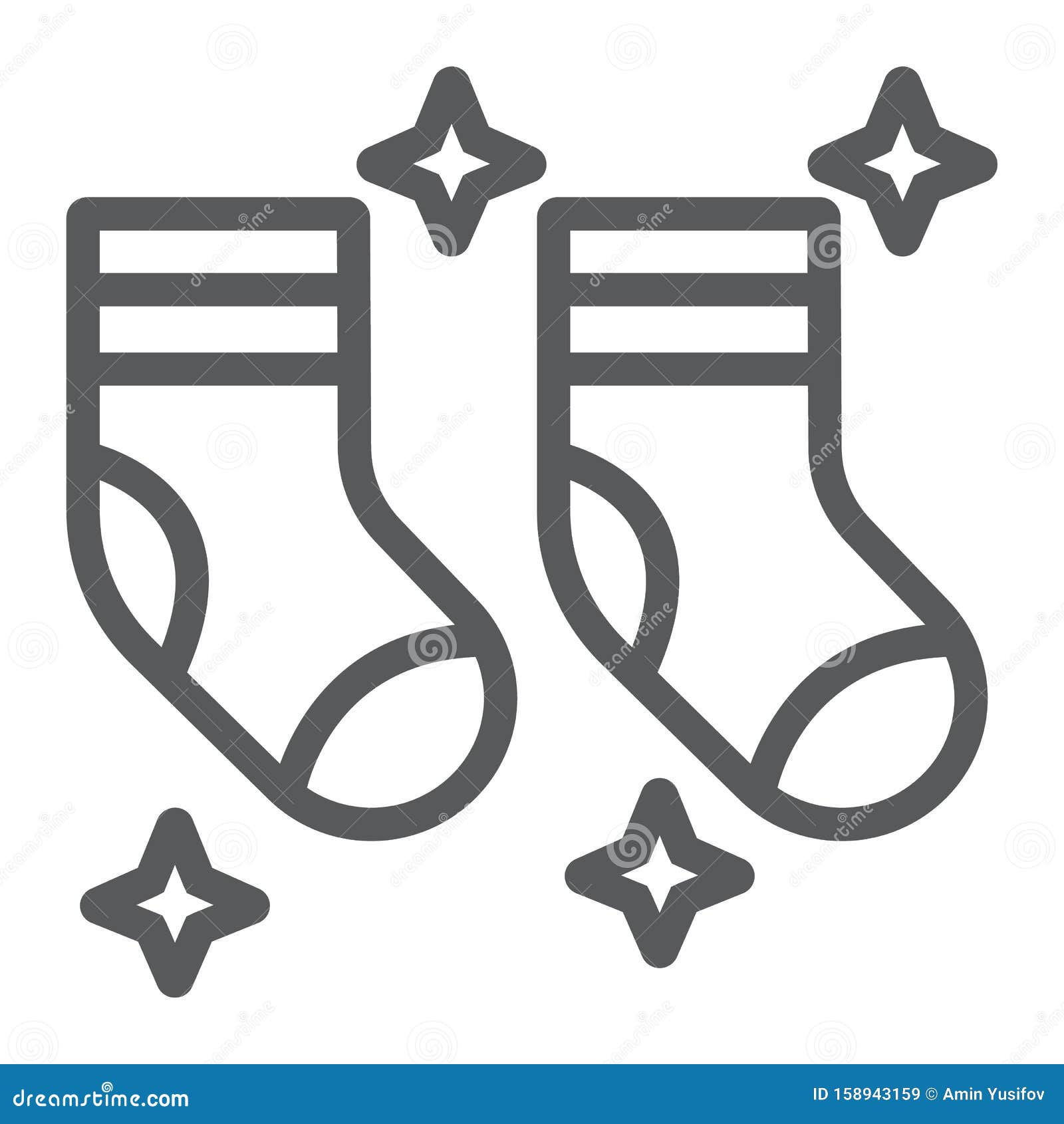 Clean Socks Thin Line Icon, Hygiene Routine Concept, Clean Clothes Sign ...