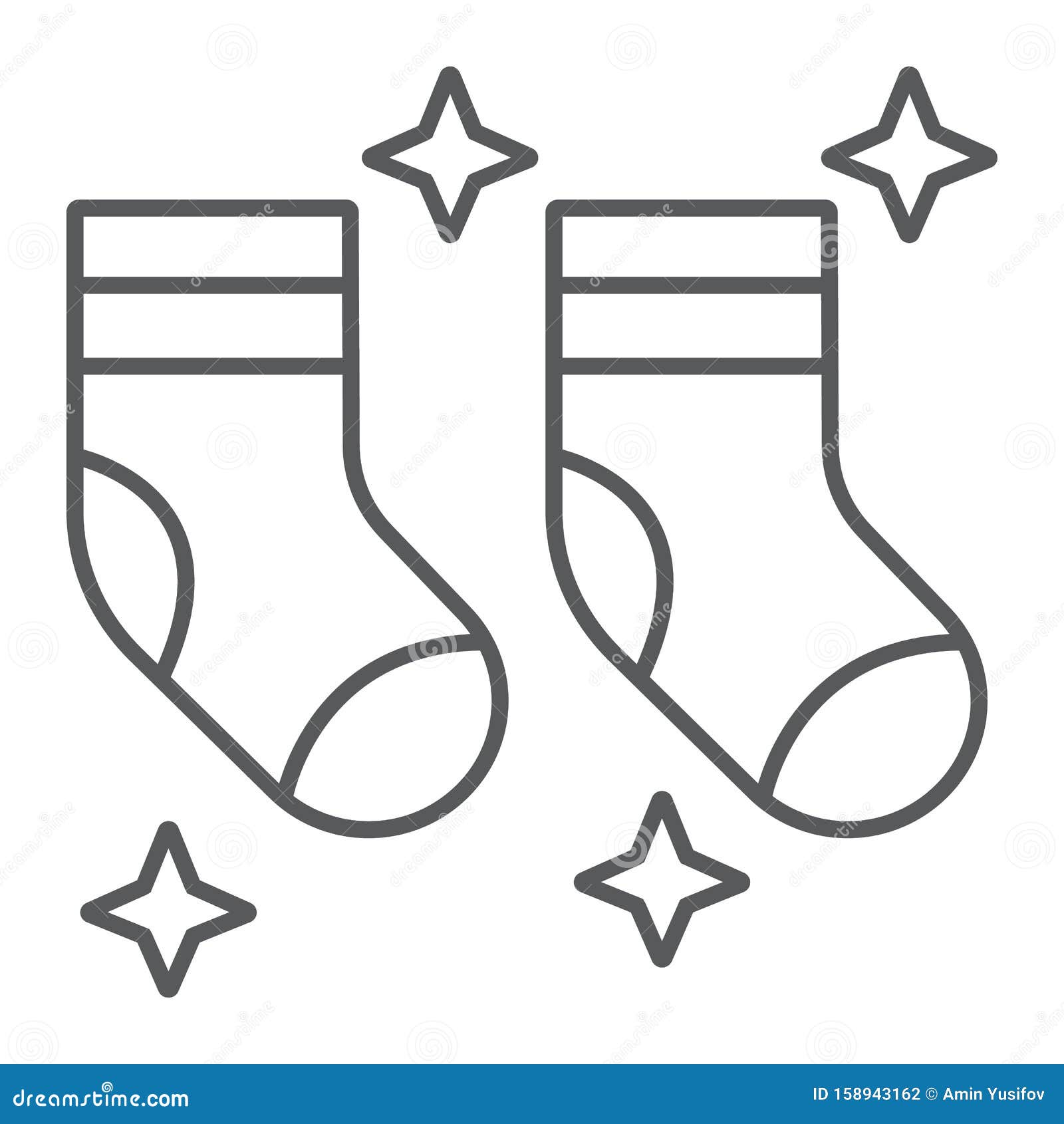 Socks Thin Line Icon. Foot Clothing Vector Illustration Isolated On ...