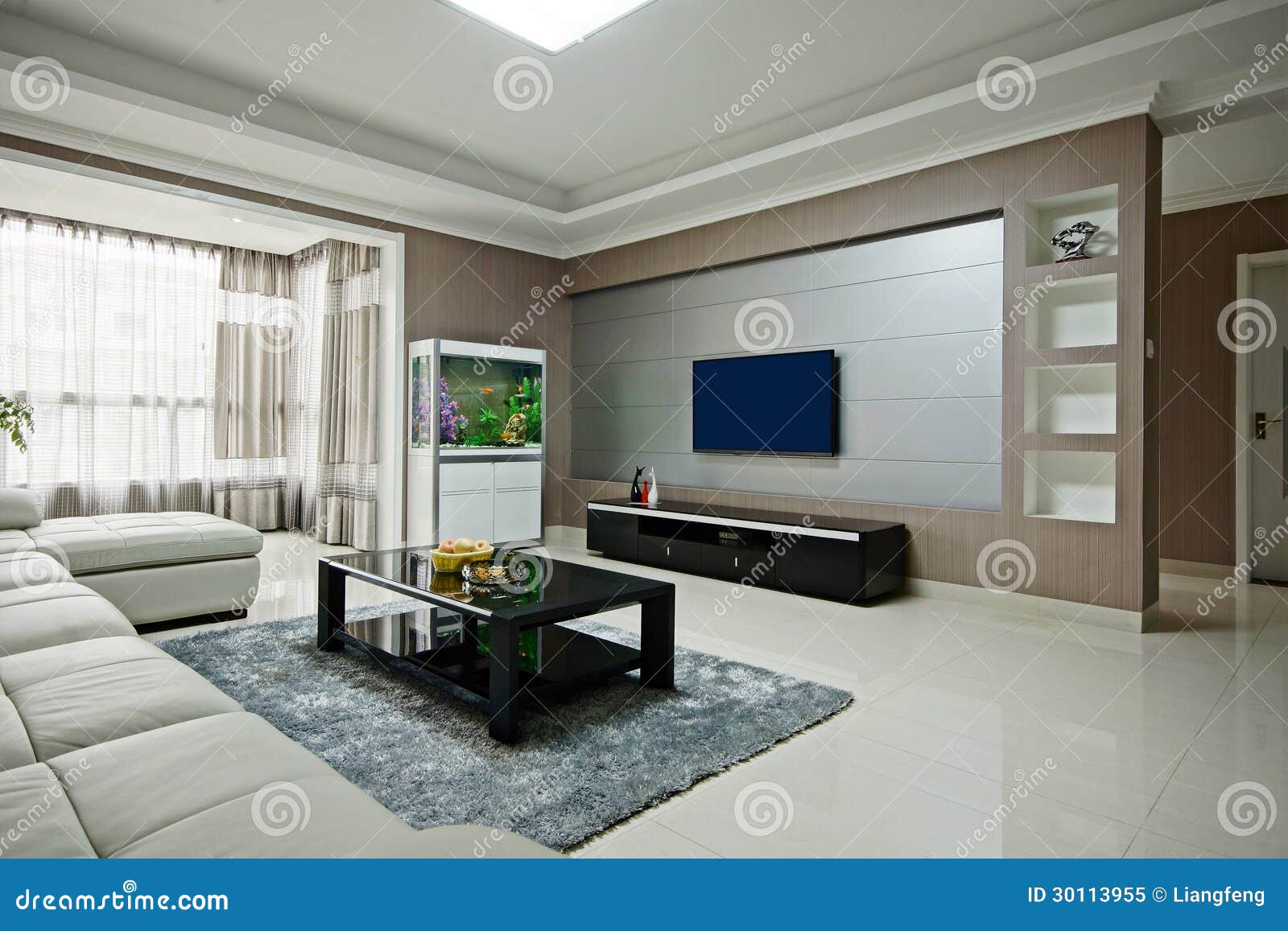 Spacious living room stock image. Image of decoration - 30113955