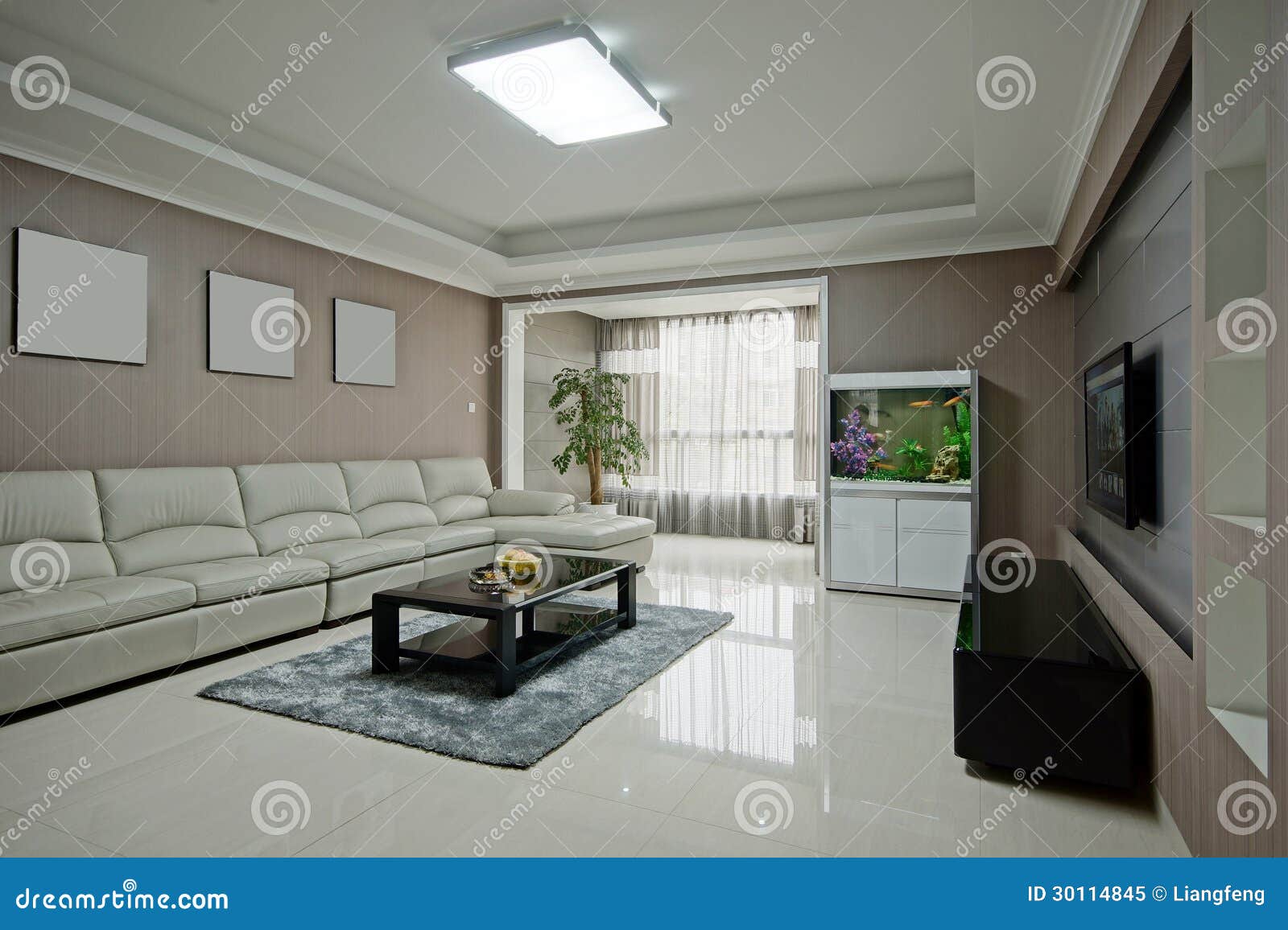 Spacious living room stock image. Image of modern, tile - 30114845
