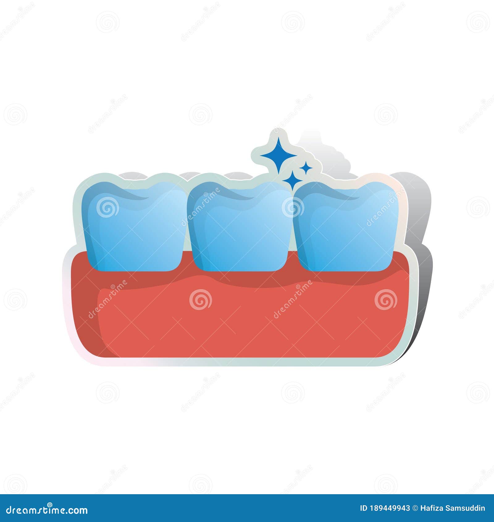 Clean and Sparkly Teeth. Vector Illustration Decorative Design Stock ...