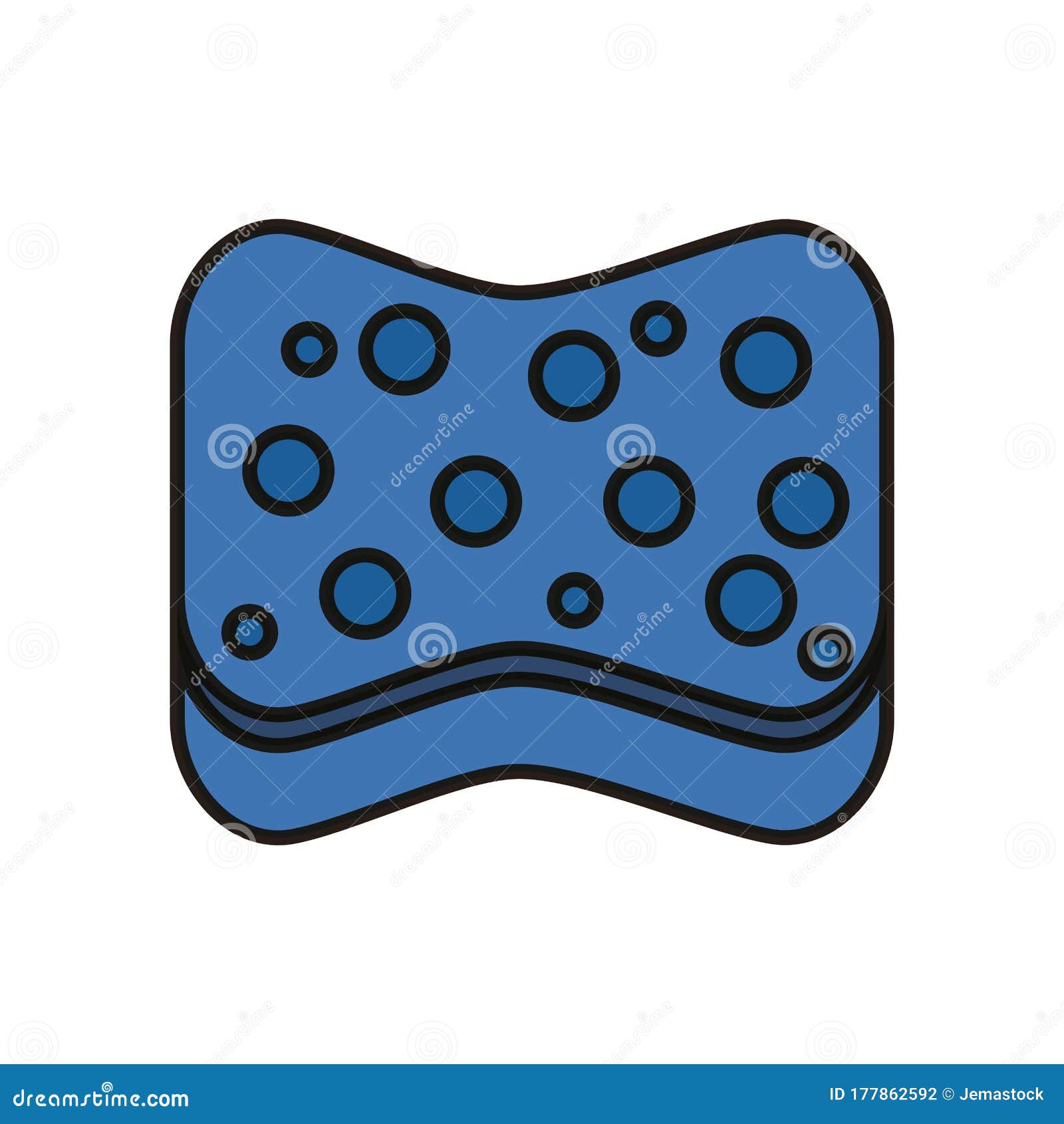 Clean Sponge Flat Style Icon Stock Vector - Illustration of household ...