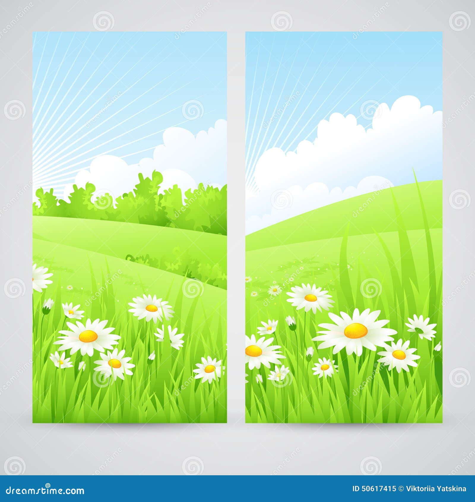 Clean Spring Amazing Scenery. Vector Illustration Stock Vector ...