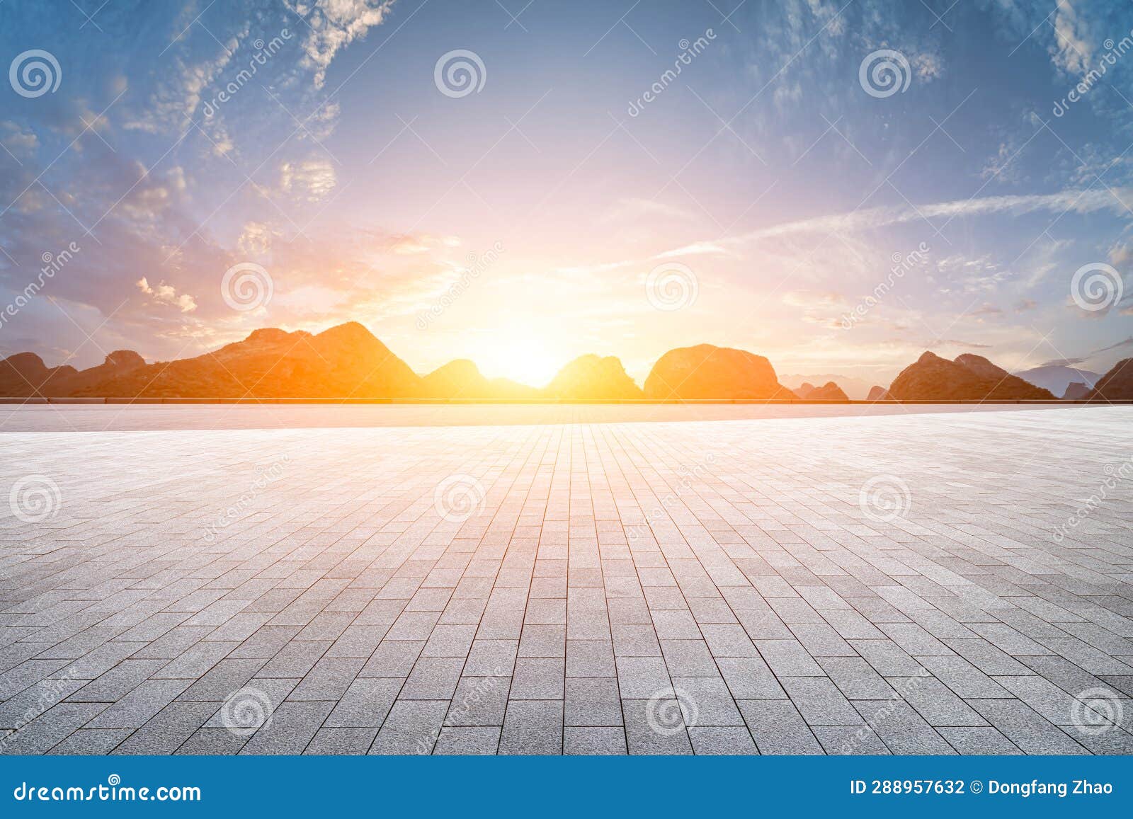 Empty Square Floor and Mountains Nature Scenery Stock Photo - Image of ...