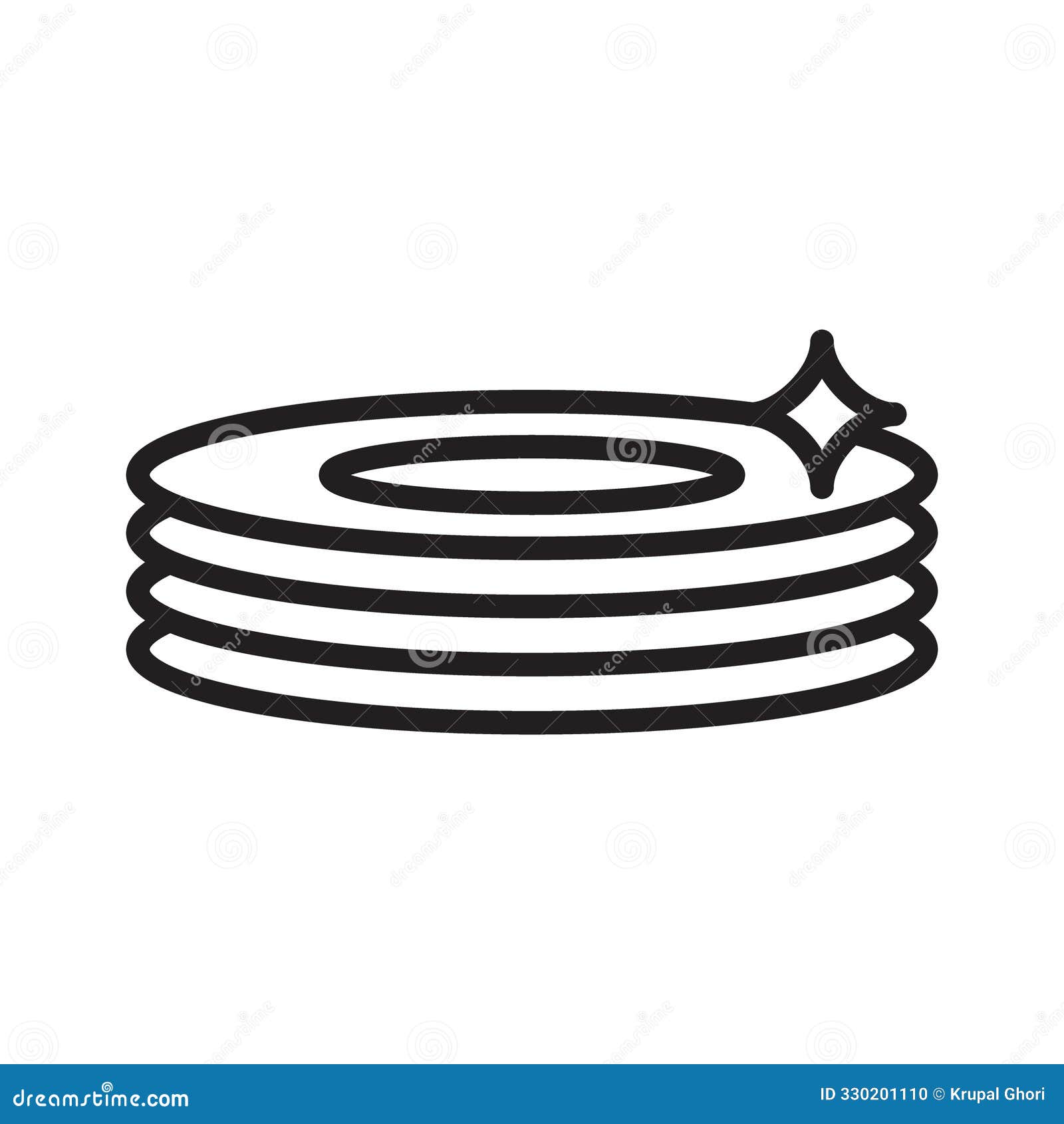Clean Stack Plates Icon Black Line Art Vector Logo Stock Vector ...