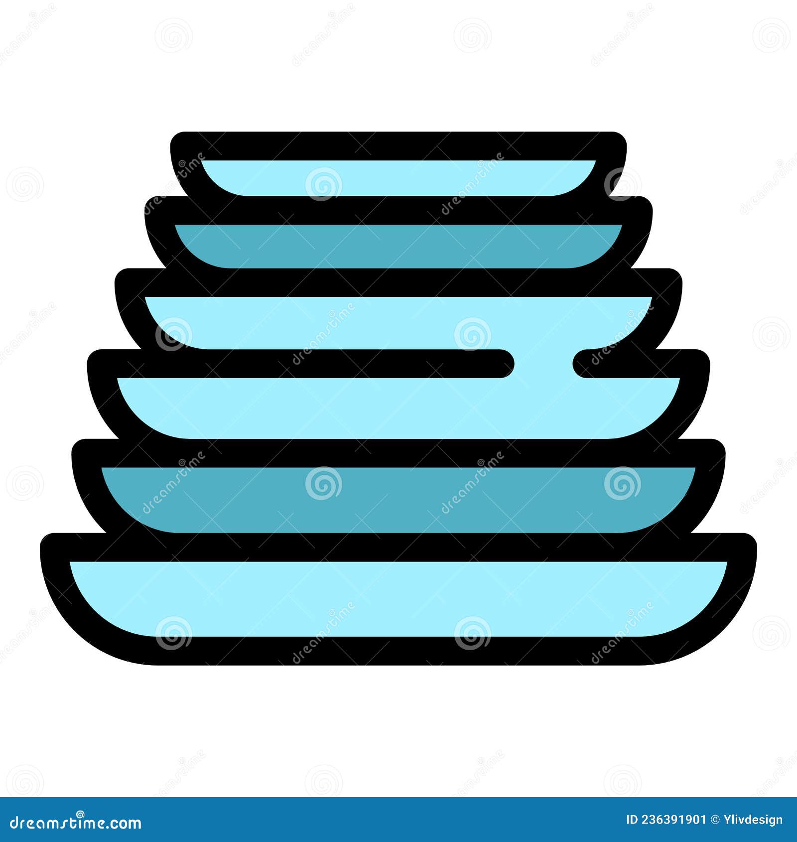 Clean Stack Plates Icon Color Outline Vector Stock Vector ...