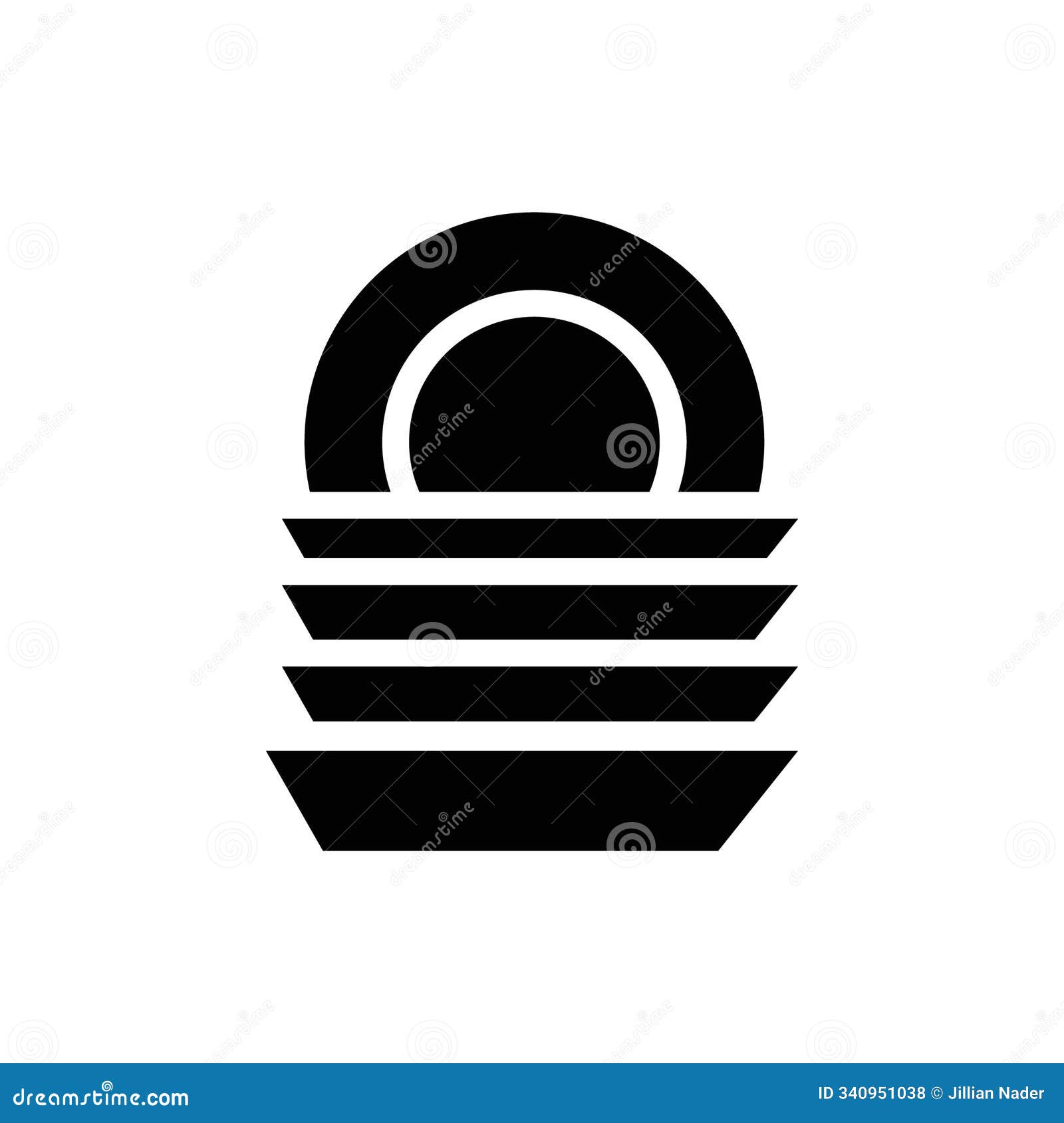 Clean Stack Plates Icon Black And White Vector Outline Sign ...
