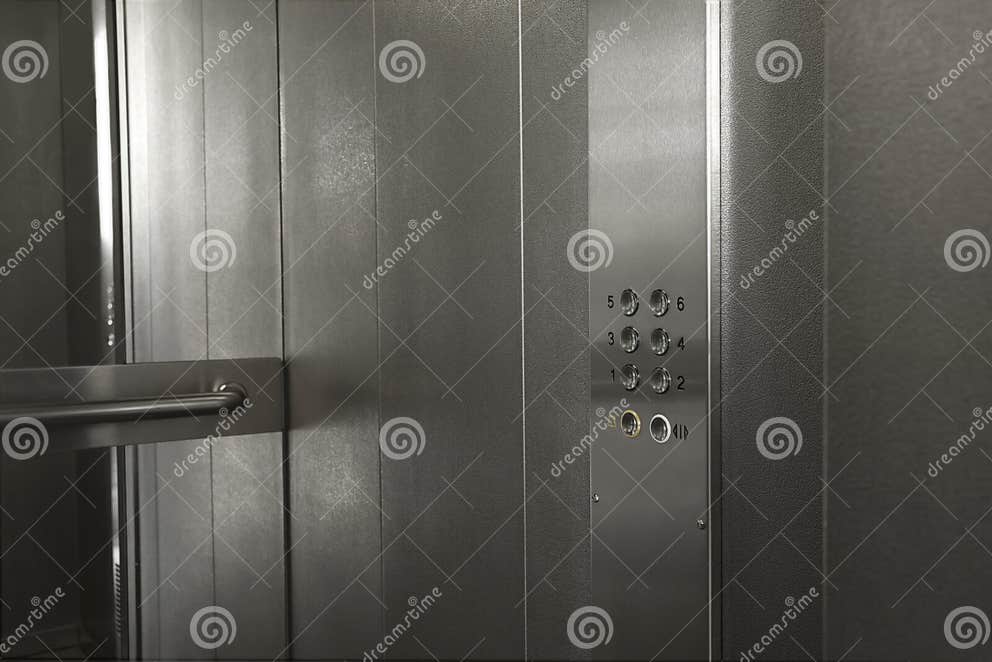 Clean Stylish Elevator Call Panel with Buttons Stock Photo - Image of ...