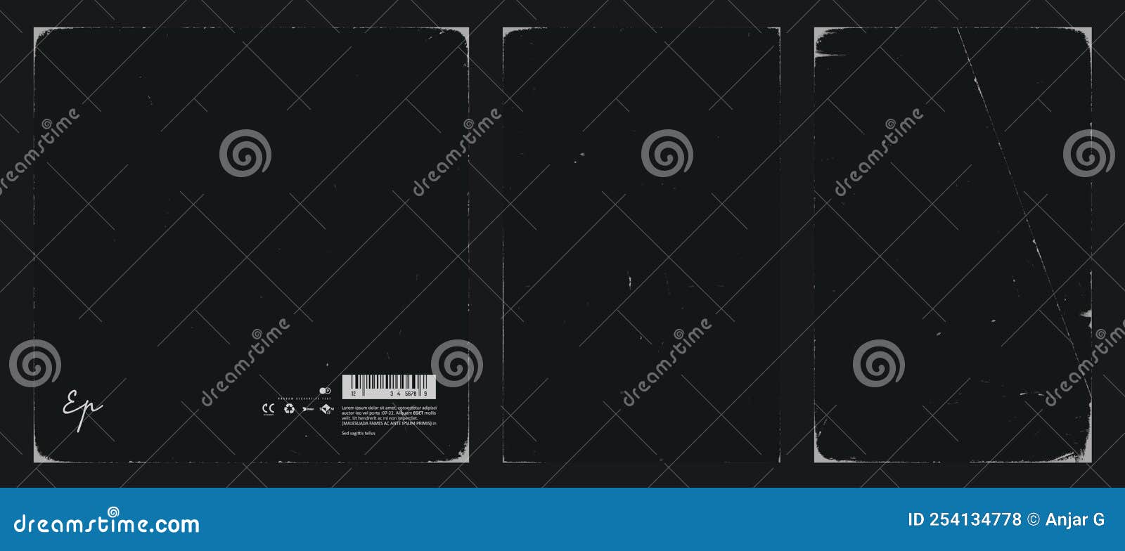 Clean Subtle Worn Edge Cover Art Design Template Stock Vector ...