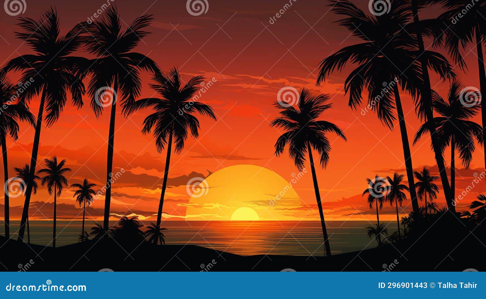 A Clean Sunset Background, Featuring a Fiery Orange Sky Stock ...