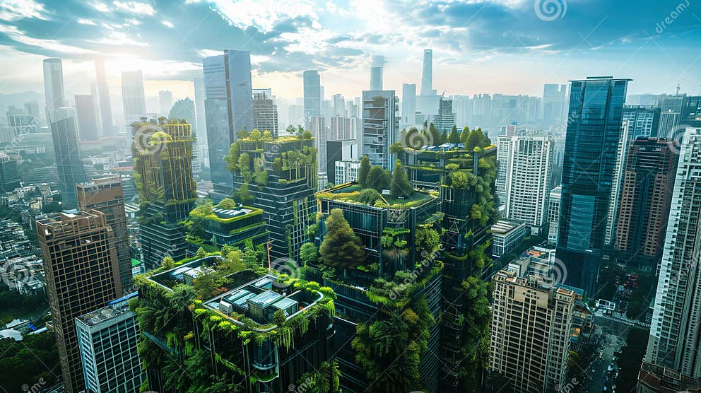 Clean Sustainable Ecology Development City Stock Illustration ...