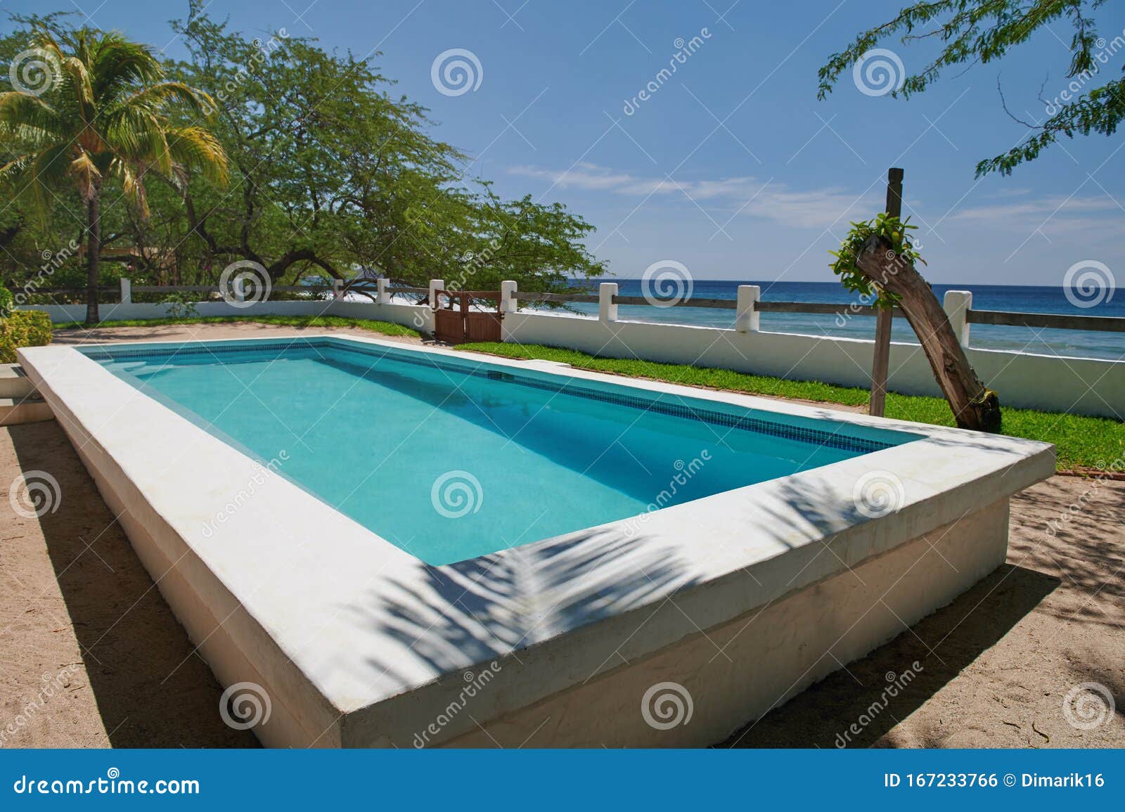 Clean Swimming Pool with Blue Water Stock Photo - Image of house ...