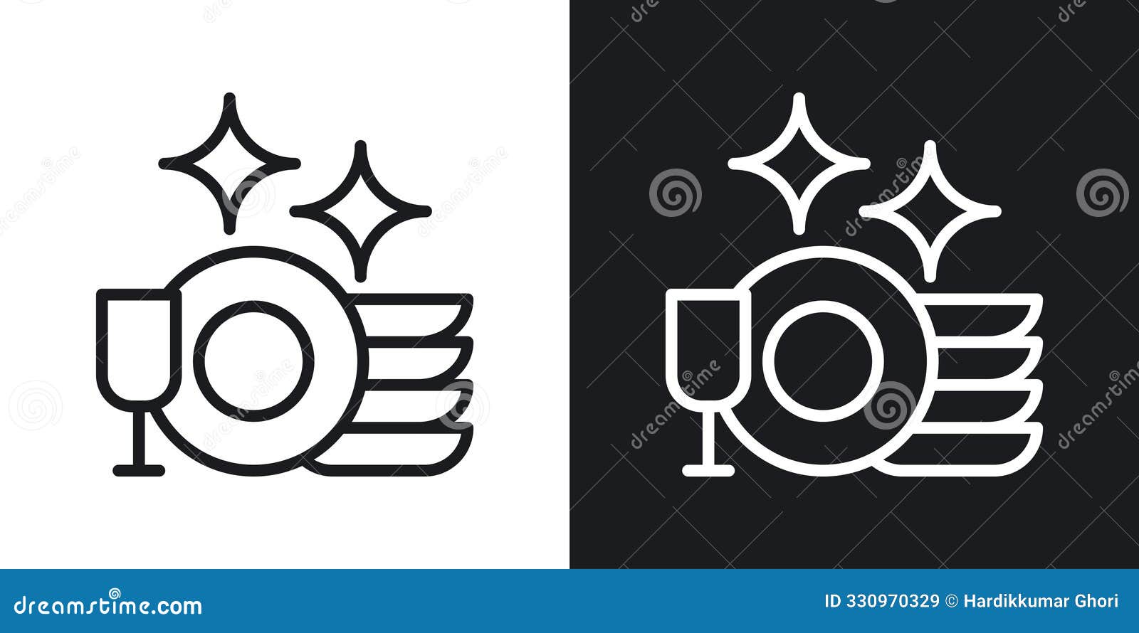 Clean Tableware Icon Set. Kitchen Sink Hygiene Dishwasher Vector Symbol ...