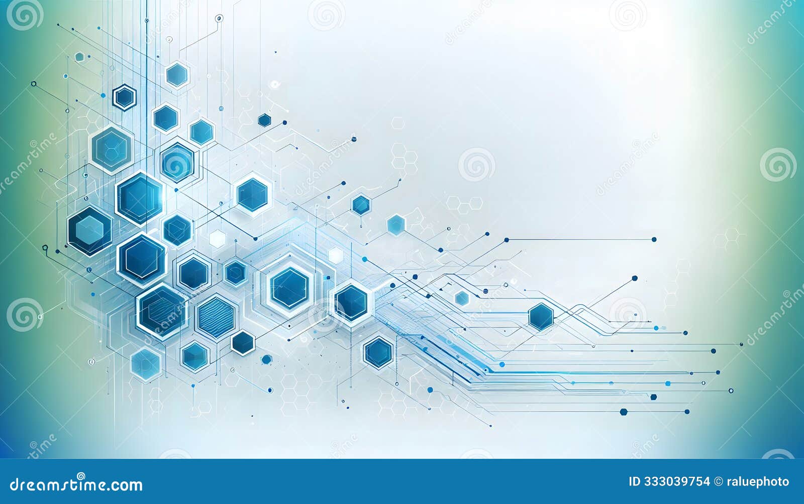 Clean Technology Background with Blue Hexagon Pattern and Connection ...