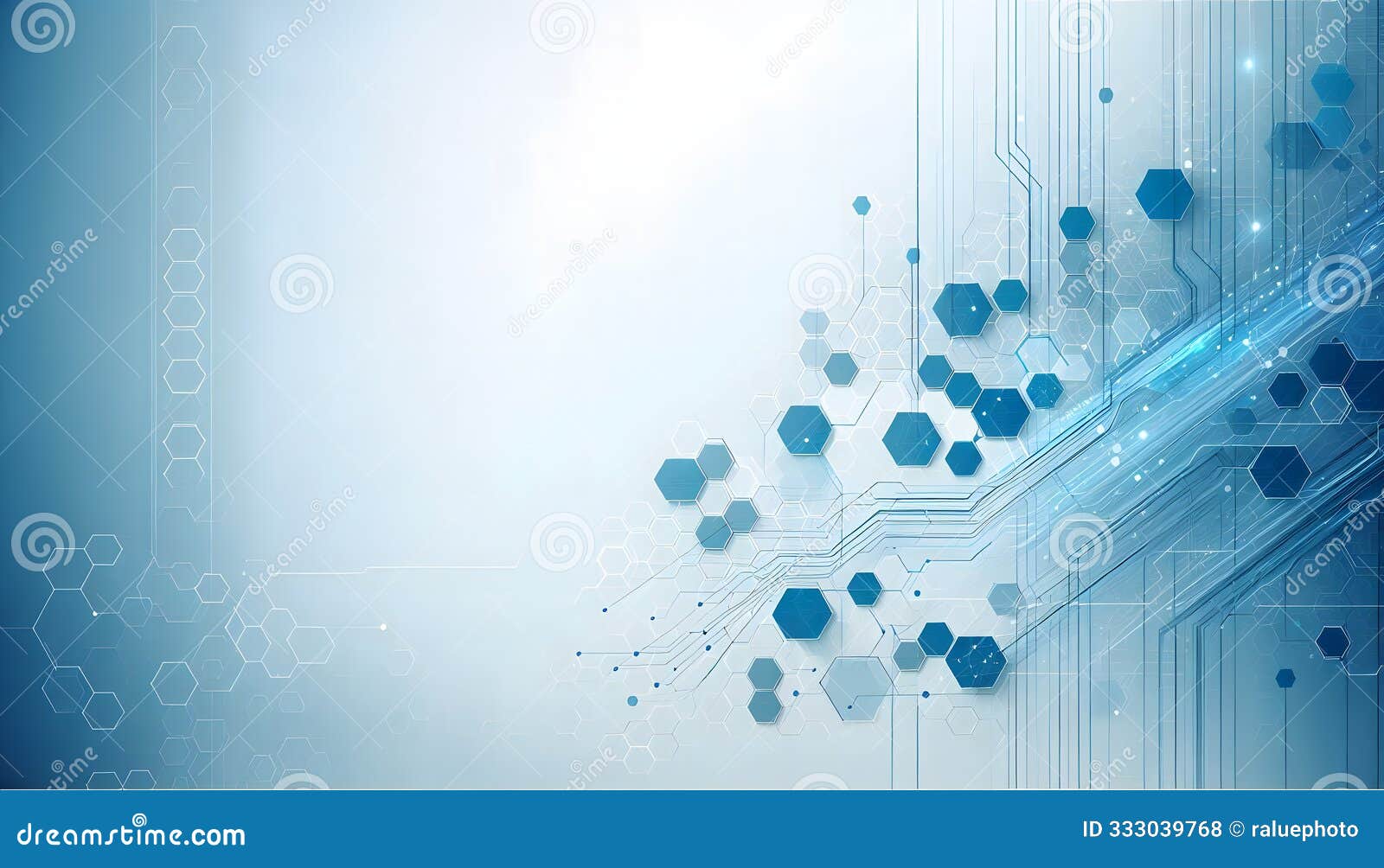 Clean Technology Background with Blue Hexagon Pattern and Connection ...
